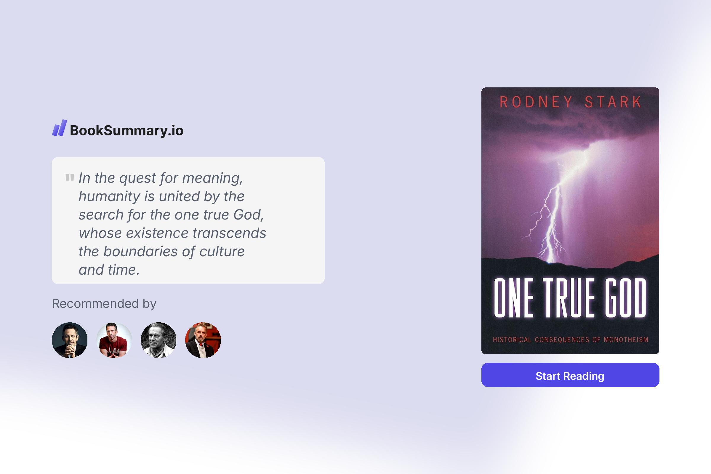 One True God Book Summary One True God Book Summary