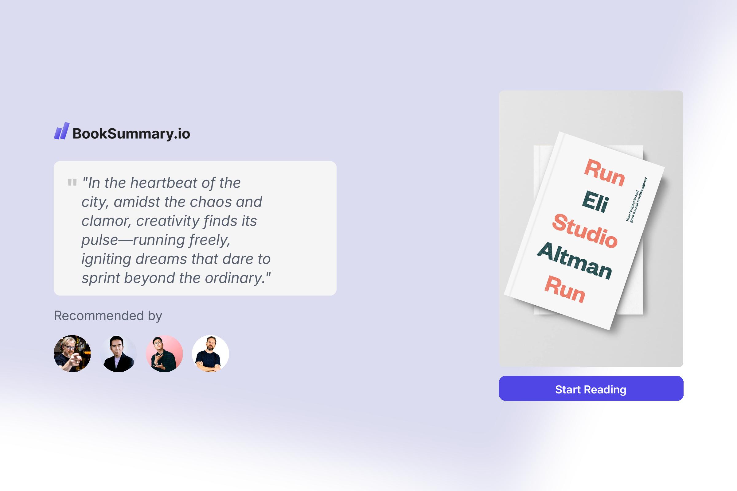 Run Studio Run Book Summary