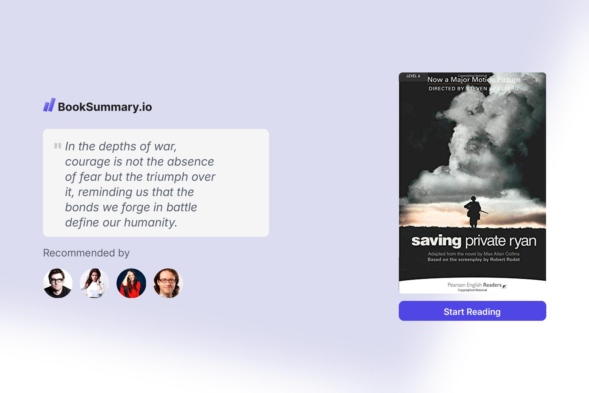 Saving Private Ryan Book Summary