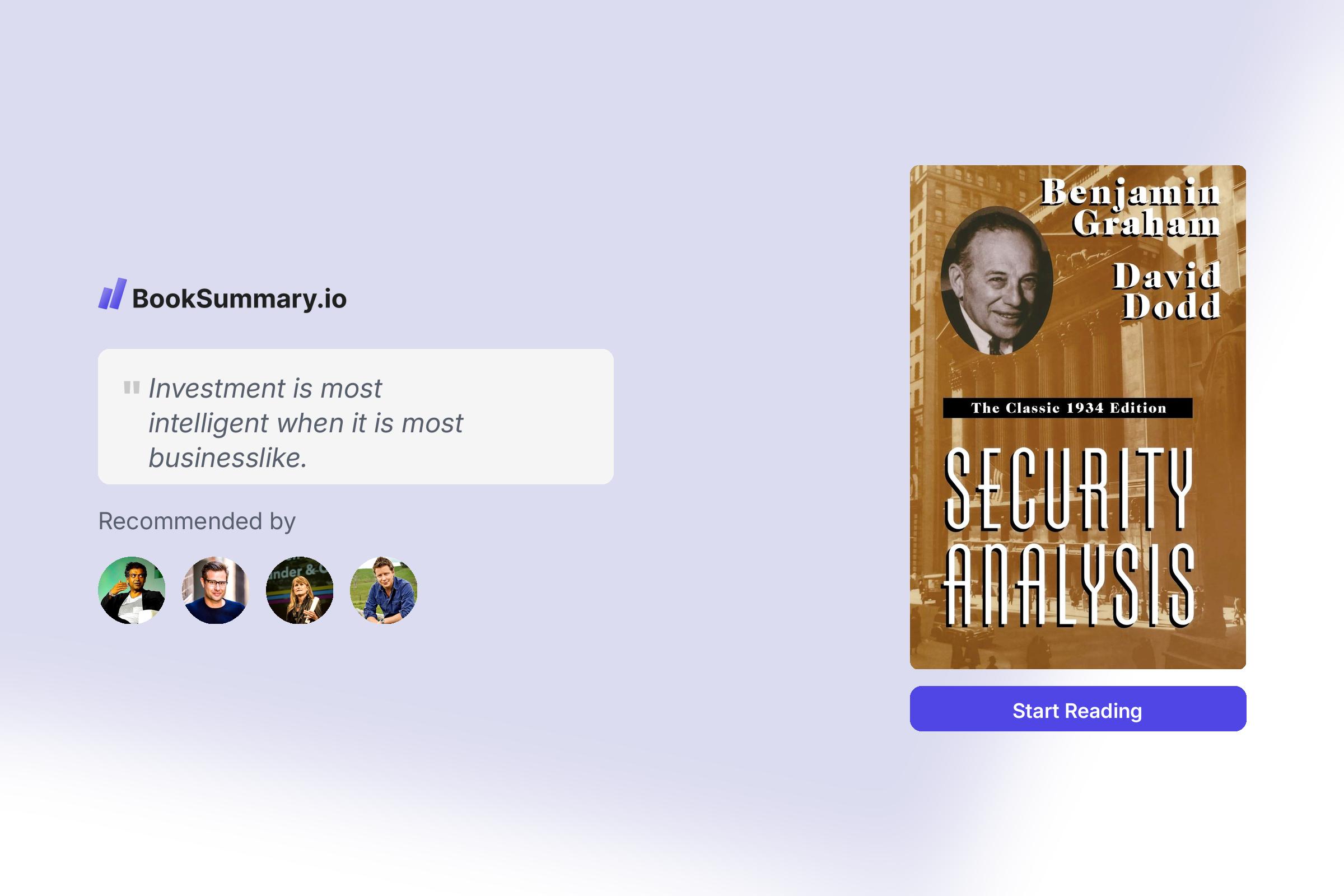 Security Analysis Book Summary