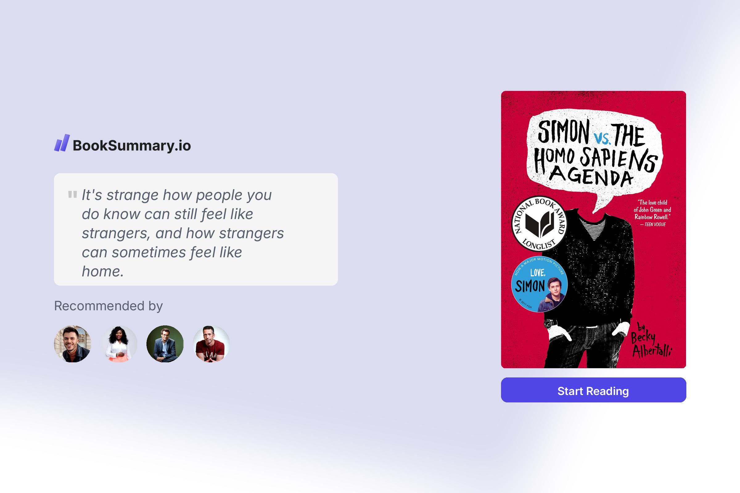 Simon vs. the Homo Sapiens Agenda Book Summary