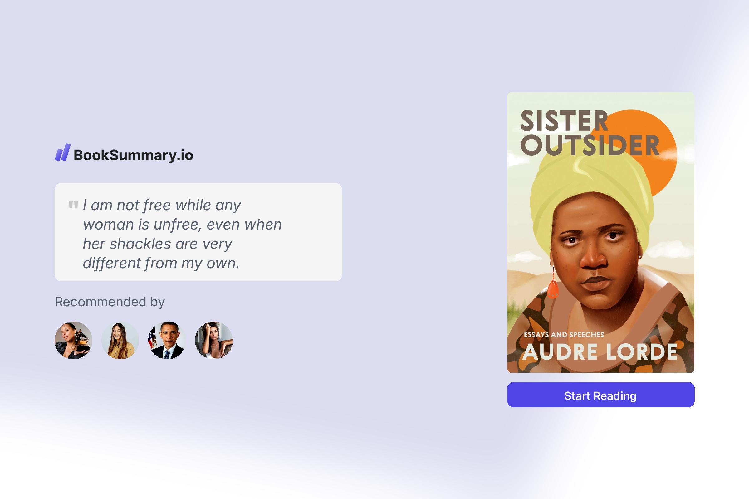 Sister Outsider Book Summary