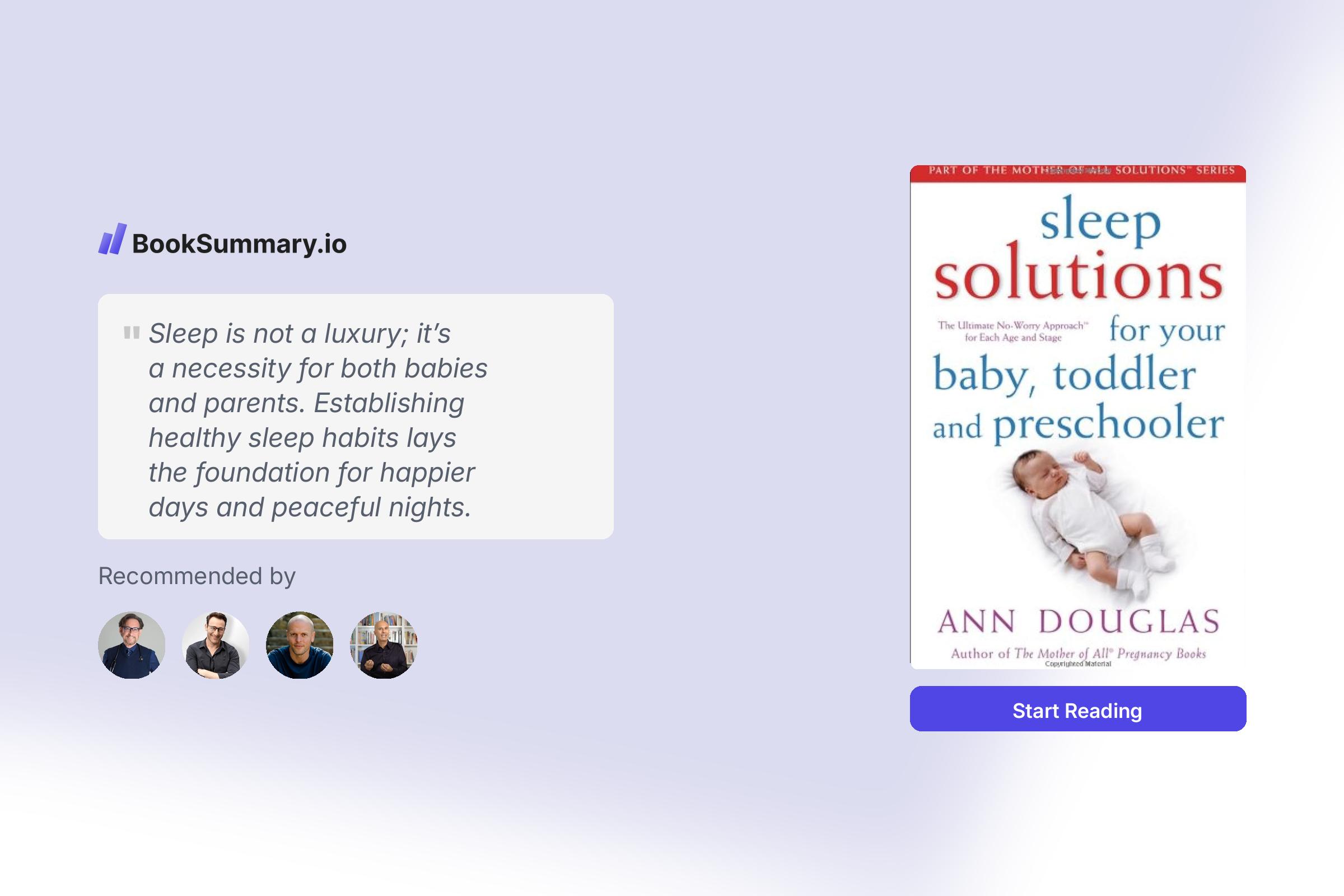 Sleep Solutions for Your Baby, Toddler and Preschooler Book Summary