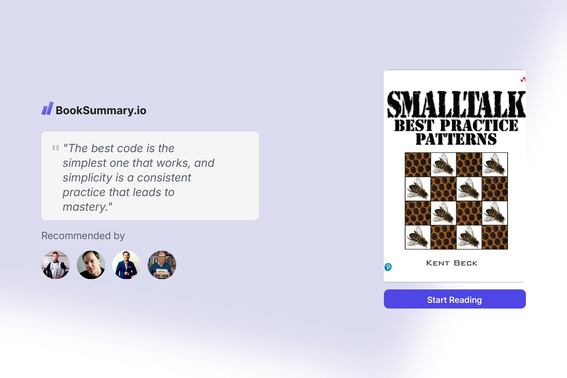 Smalltalk Best Practice Patterns Book Summary