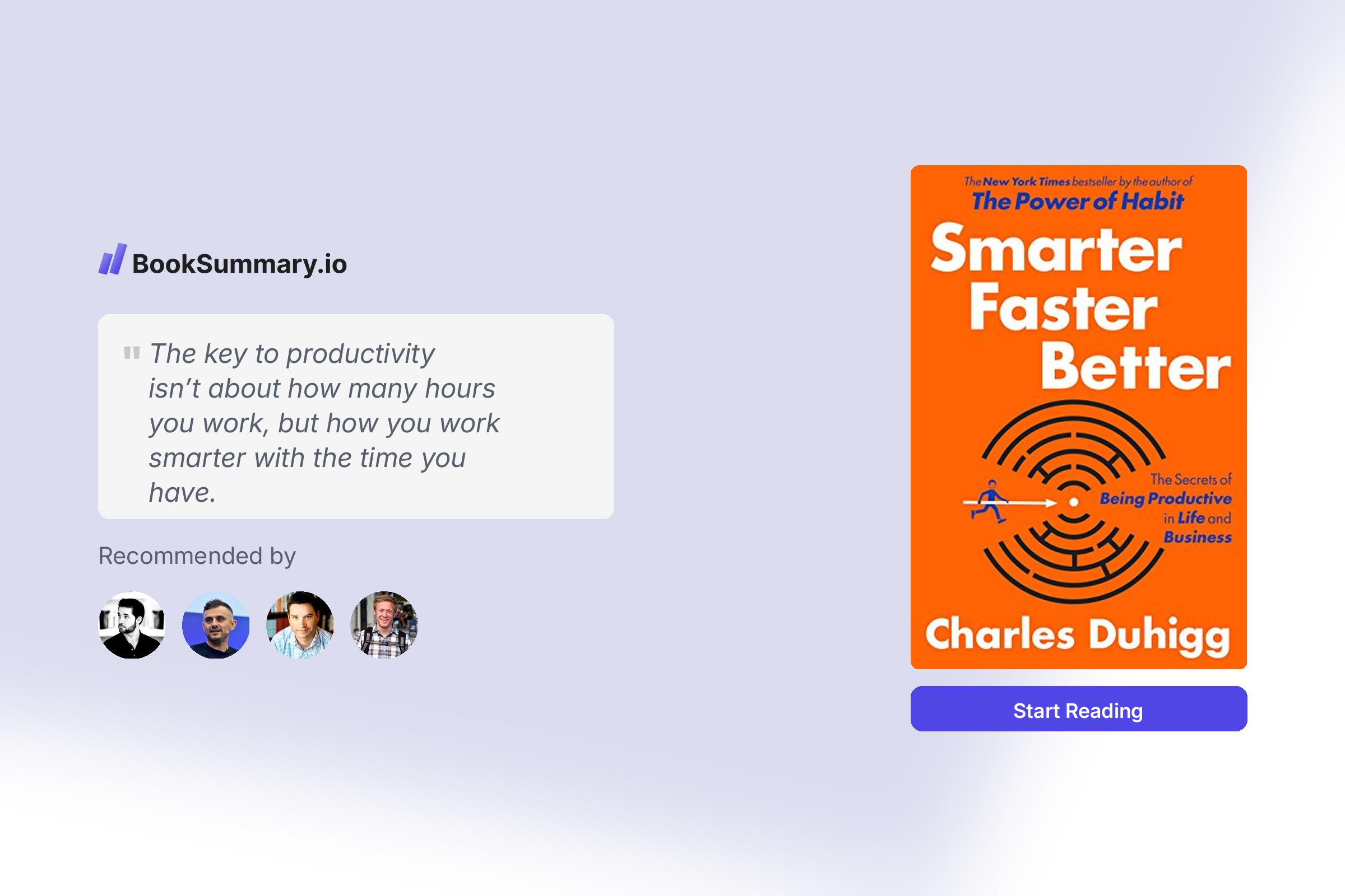 Smarter Faster Better Book Summary