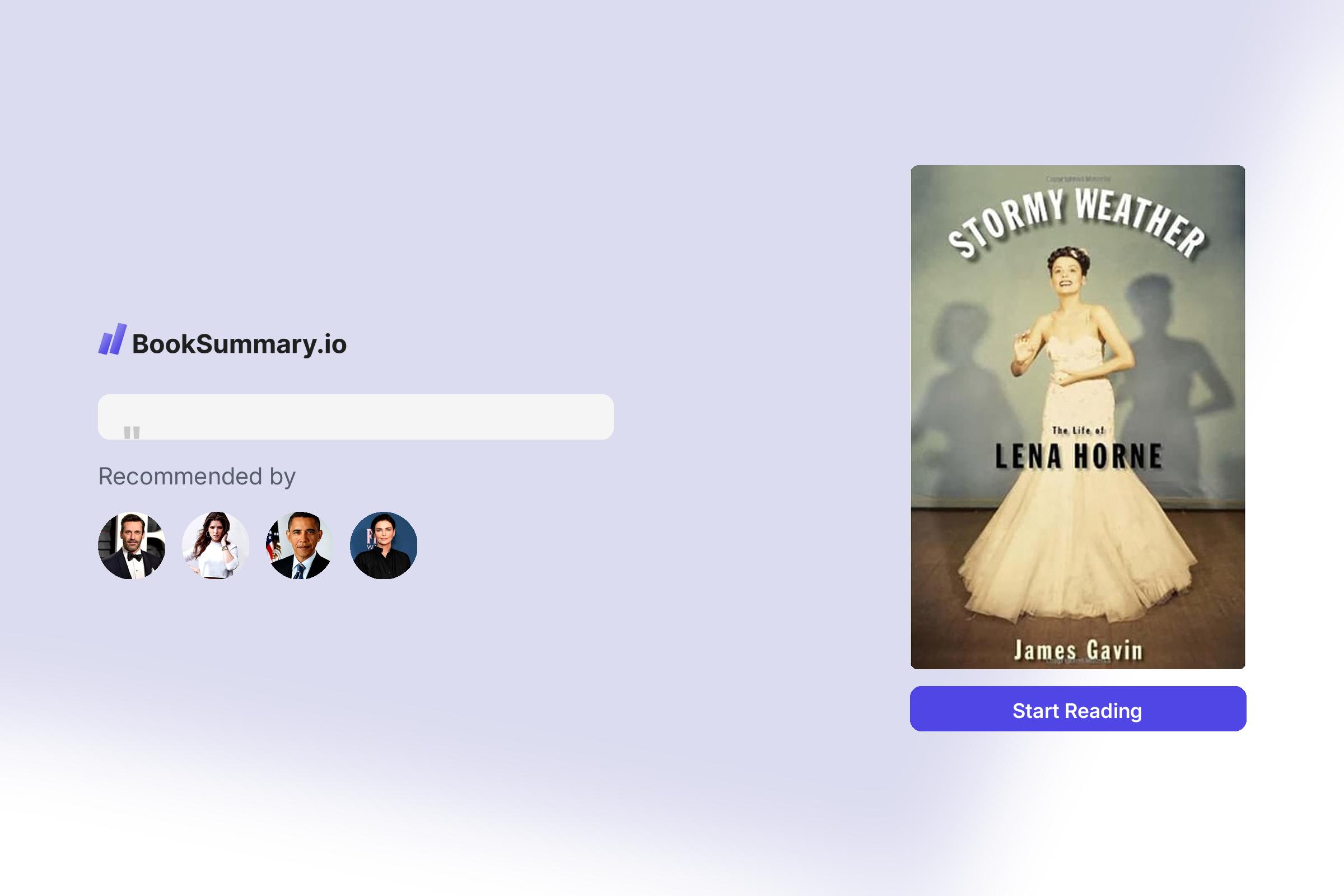 Stormy Weather Book Summary