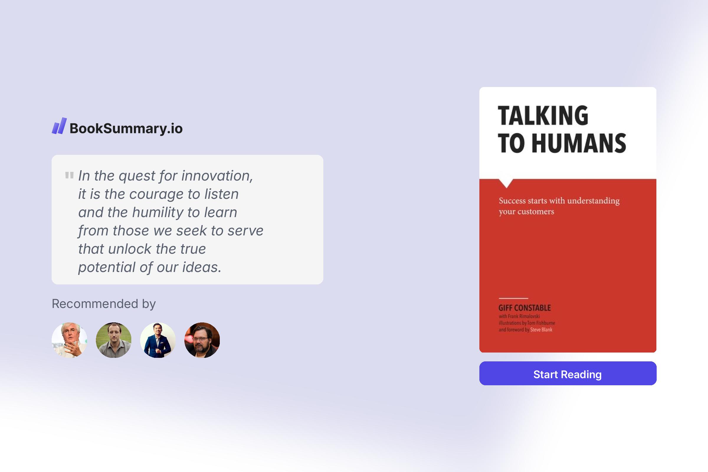 Talking to Humans Book Summary