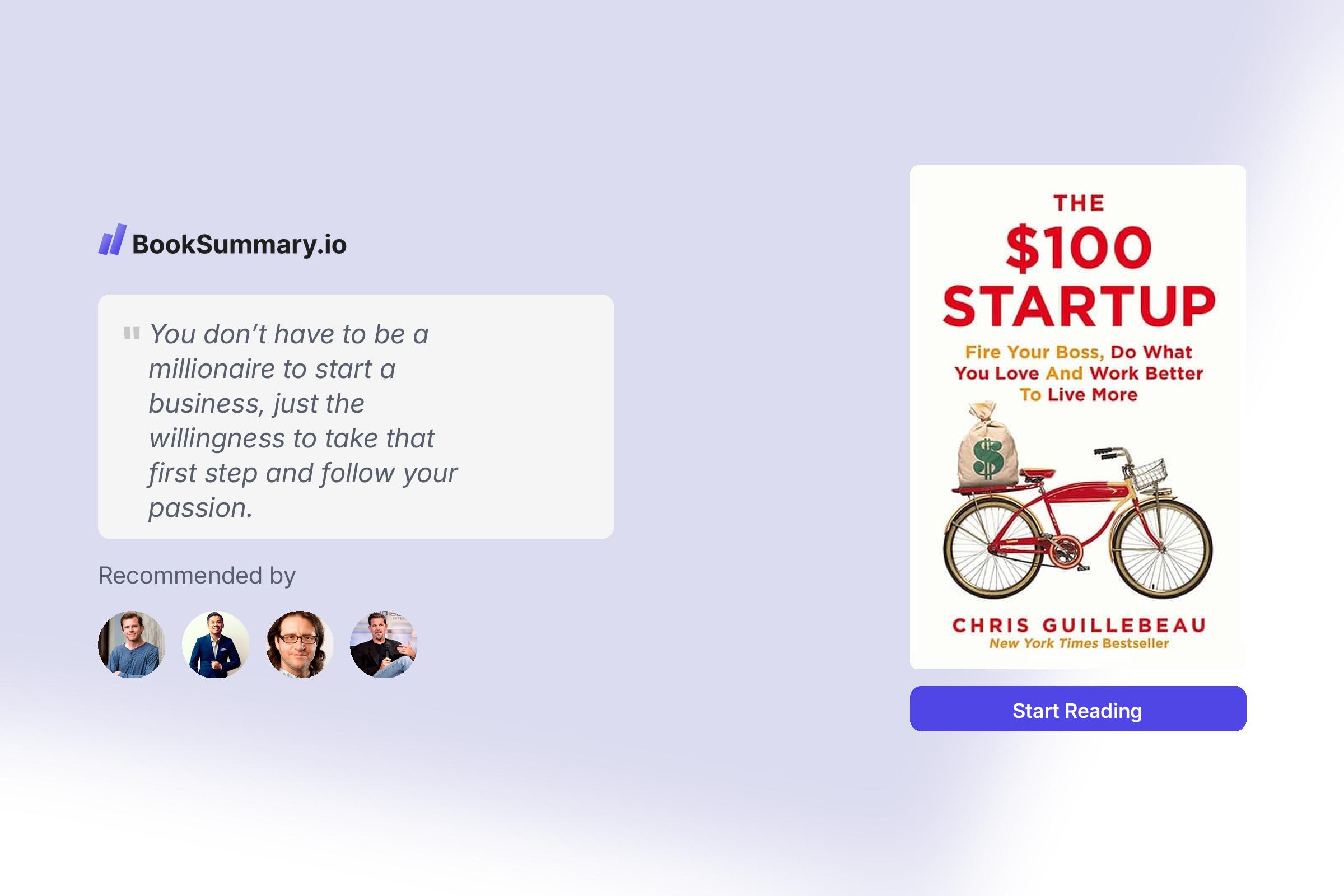 The $100 Startup Book Summary
