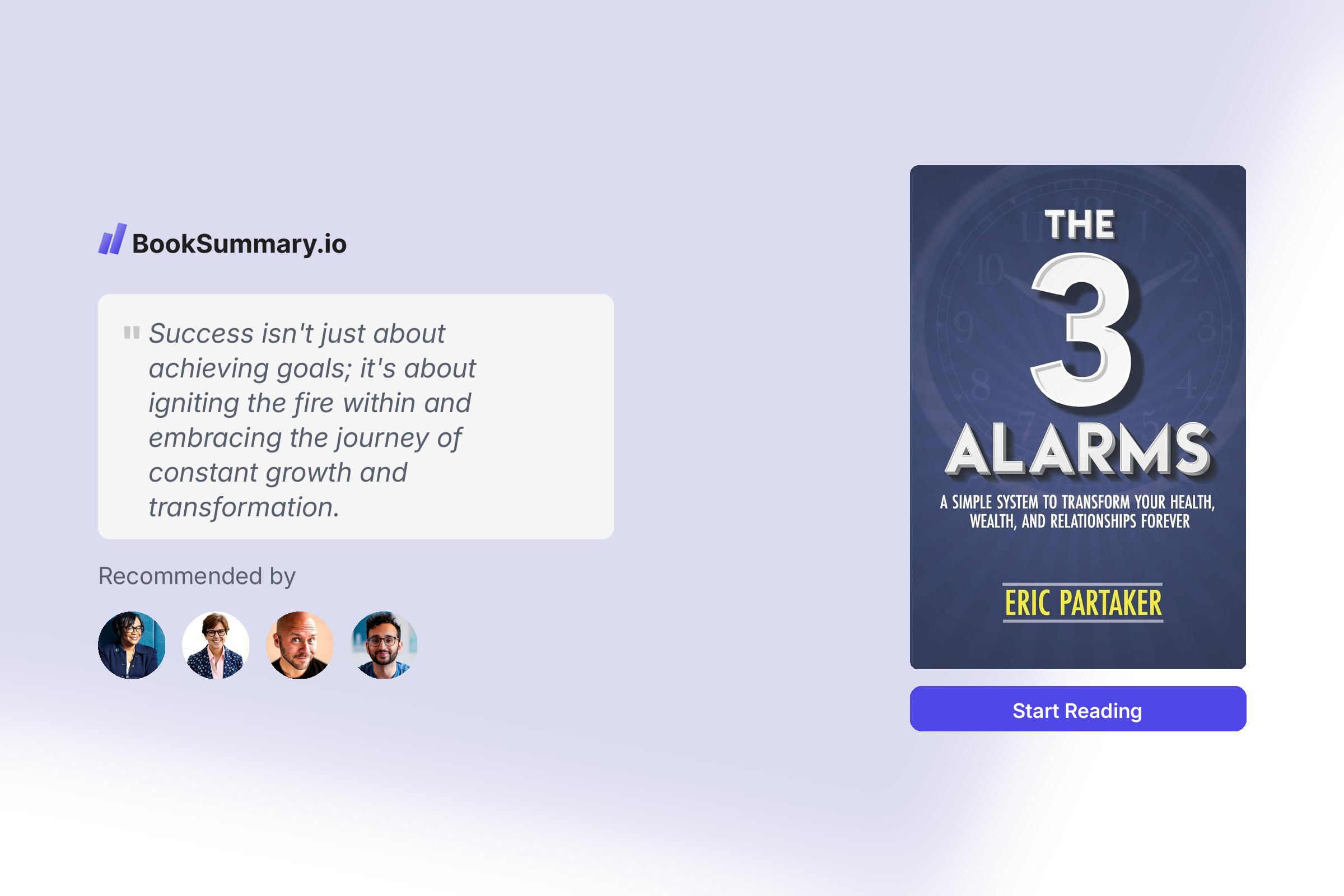 The 3 Alarms Book Summary