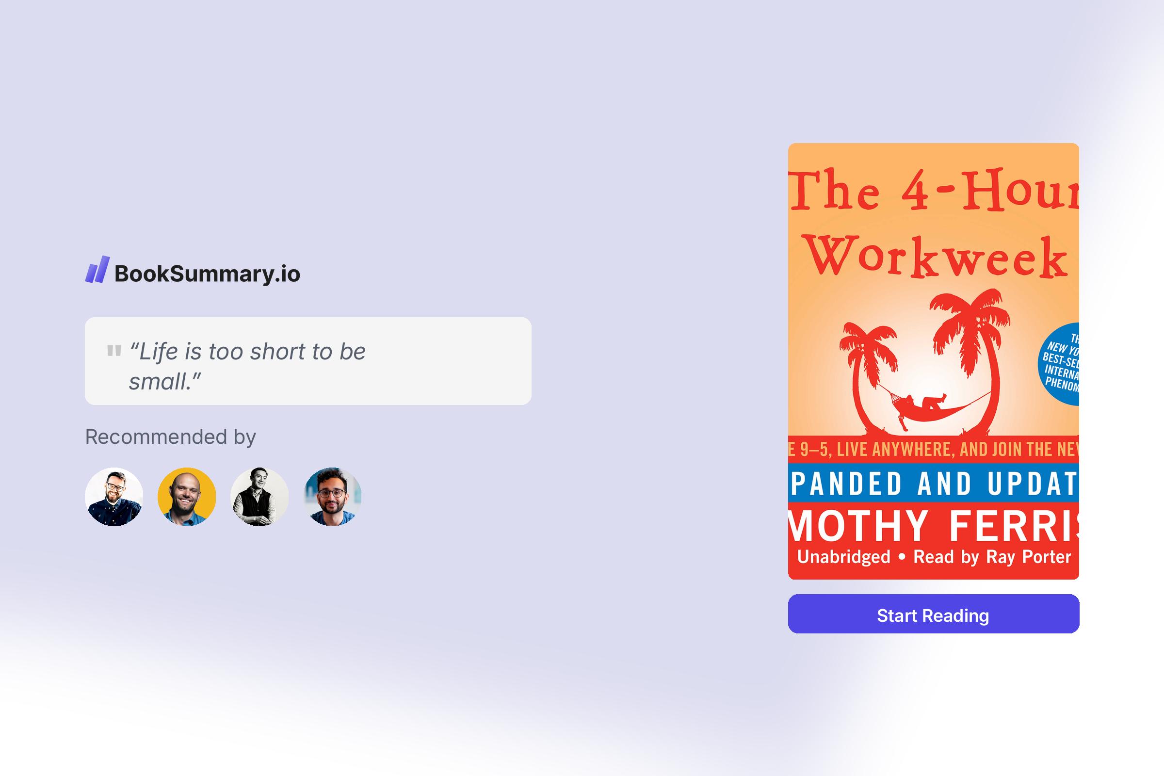 The 4-Hour Work Week Book Summary