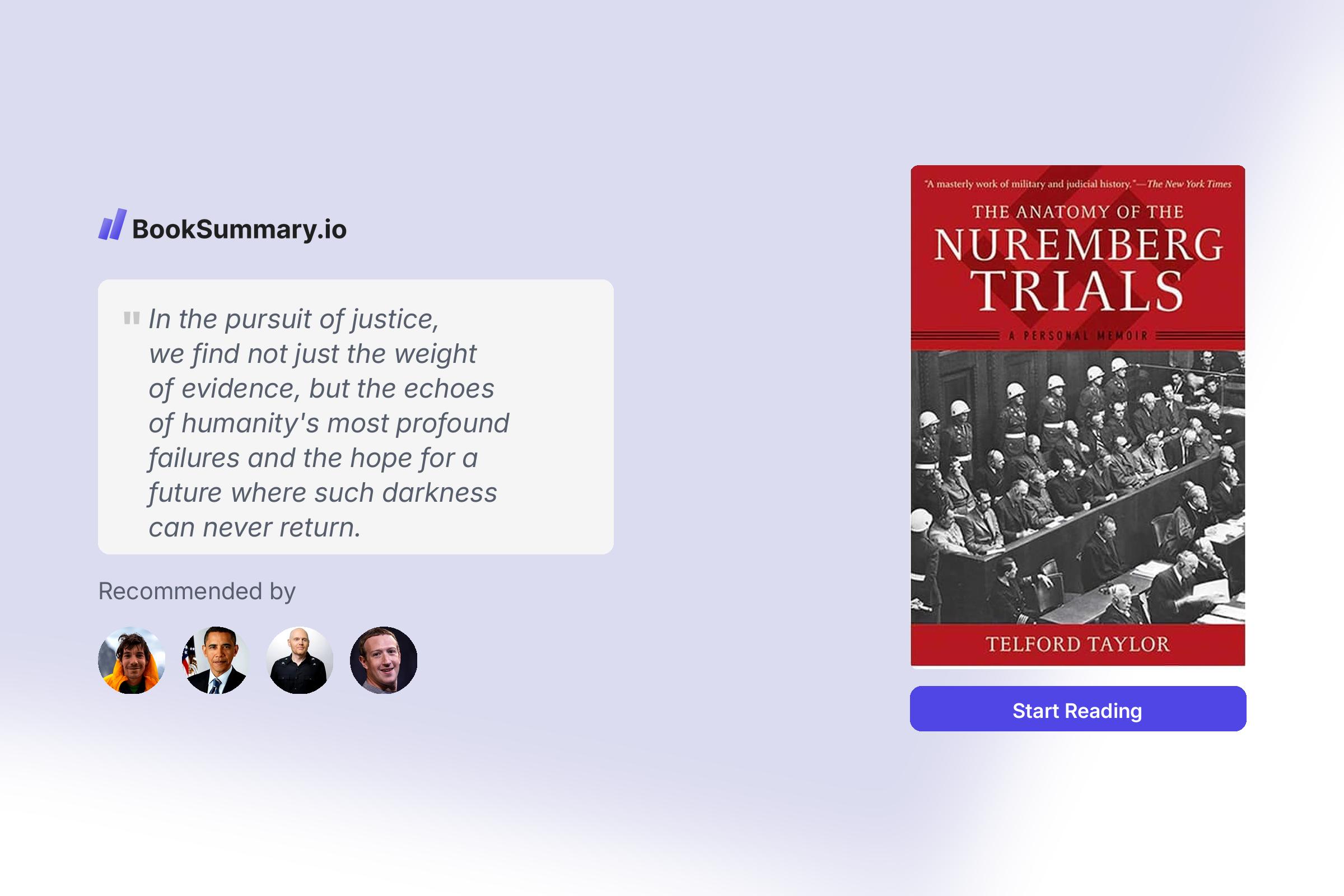 The Anatomy of the Nuremberg Trials Book Summary