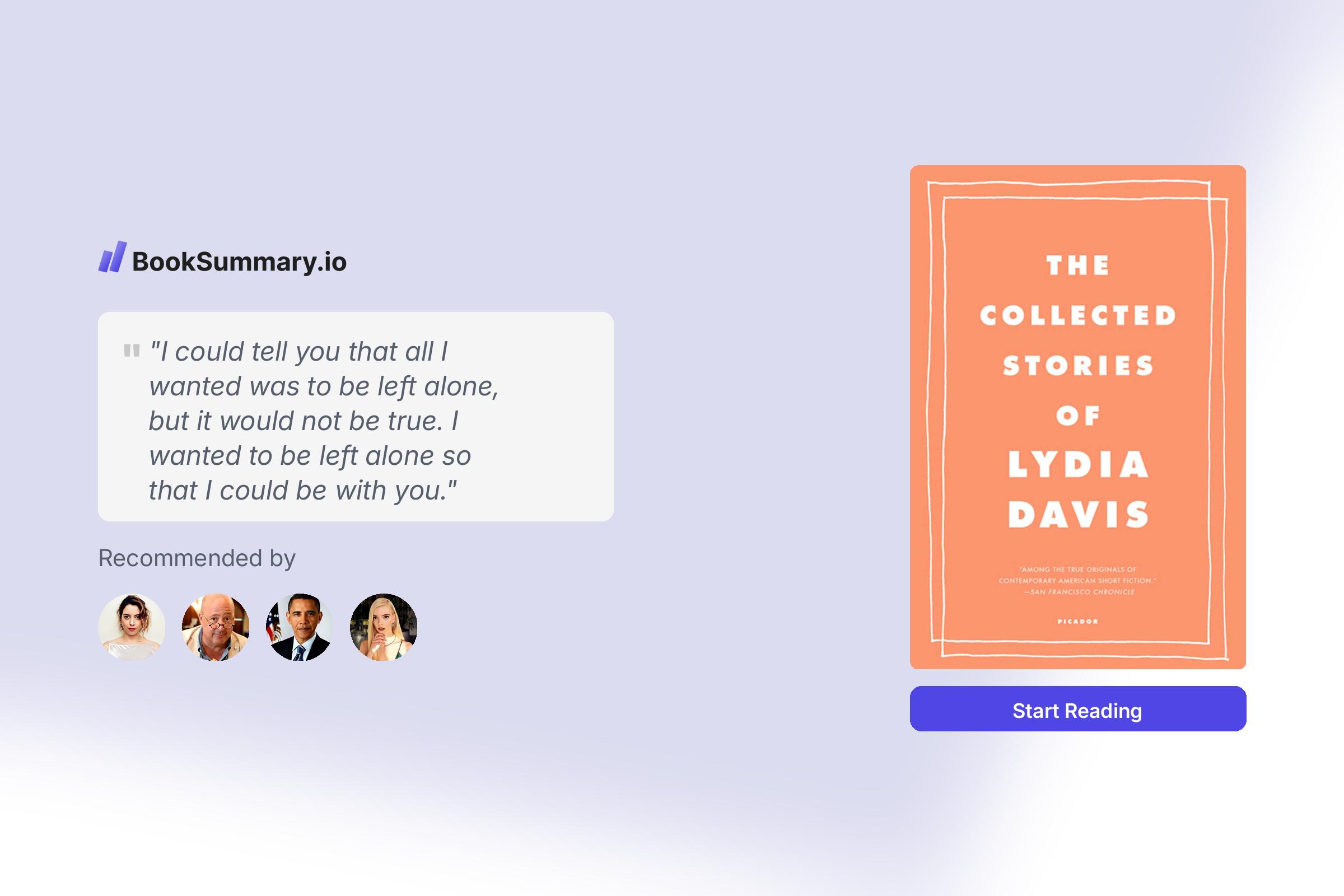 The Collected Stories of Lydia Davis Book Summary