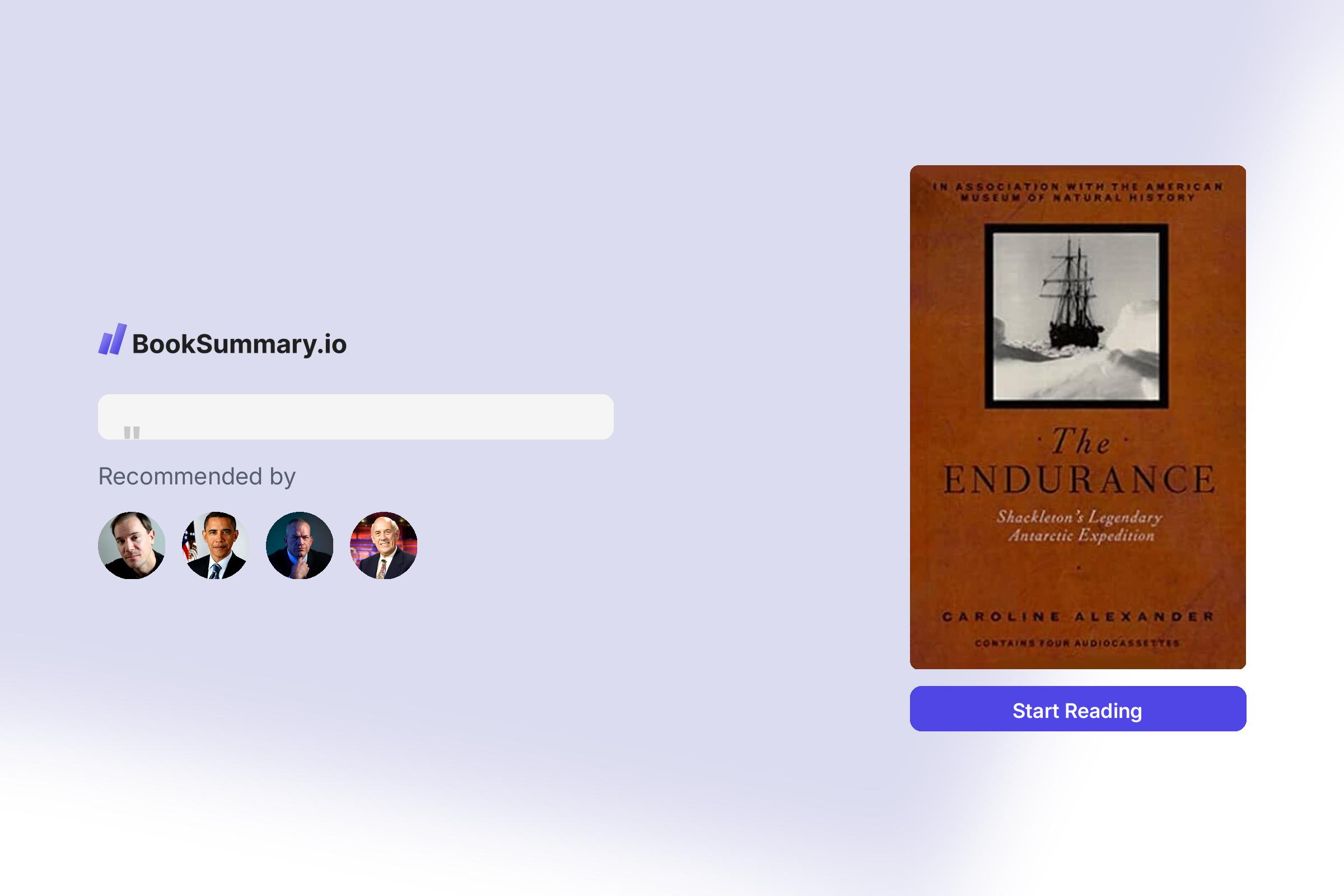 The Endurance Book Summary