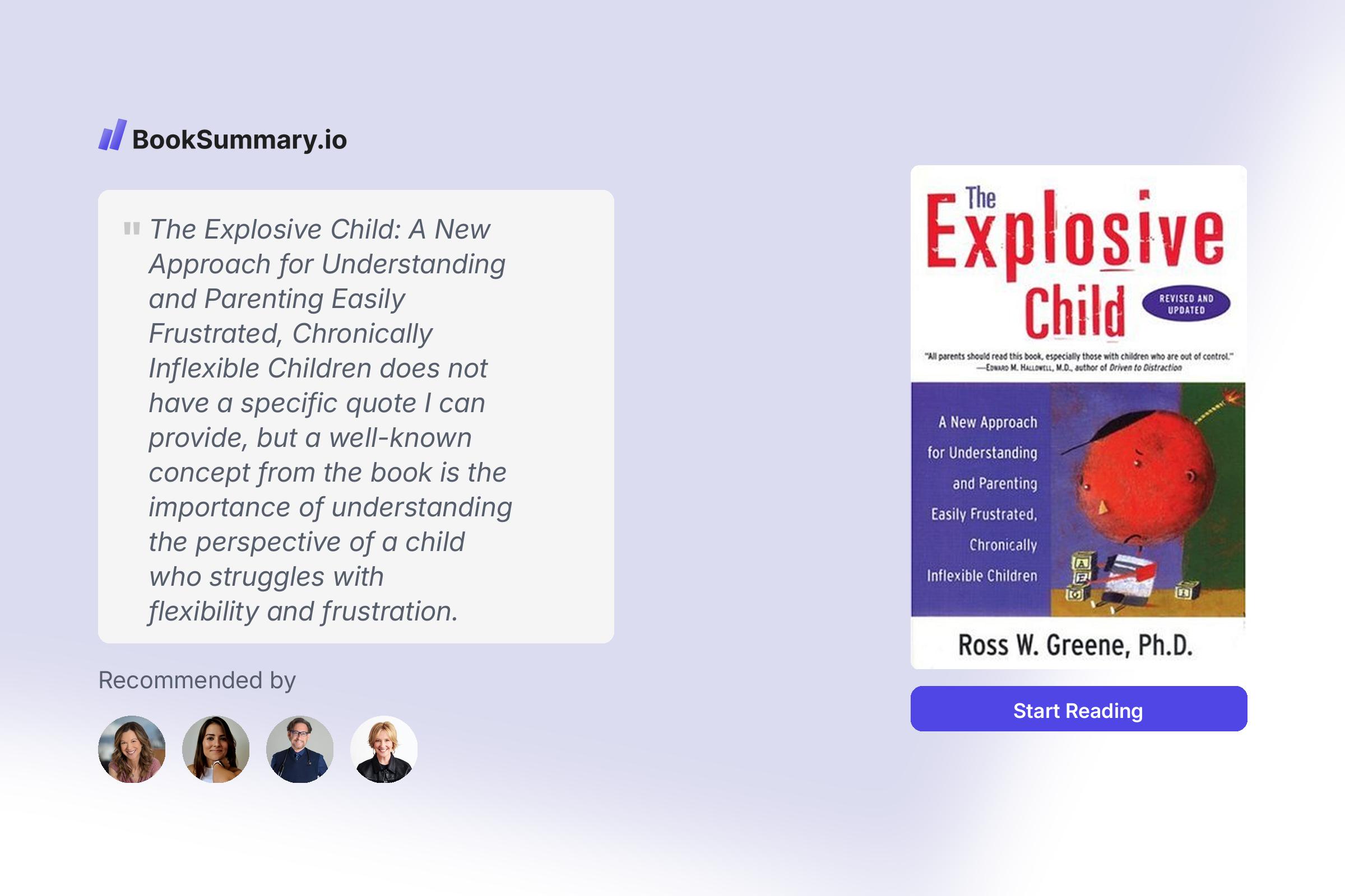 The Explosive Child Book Summary