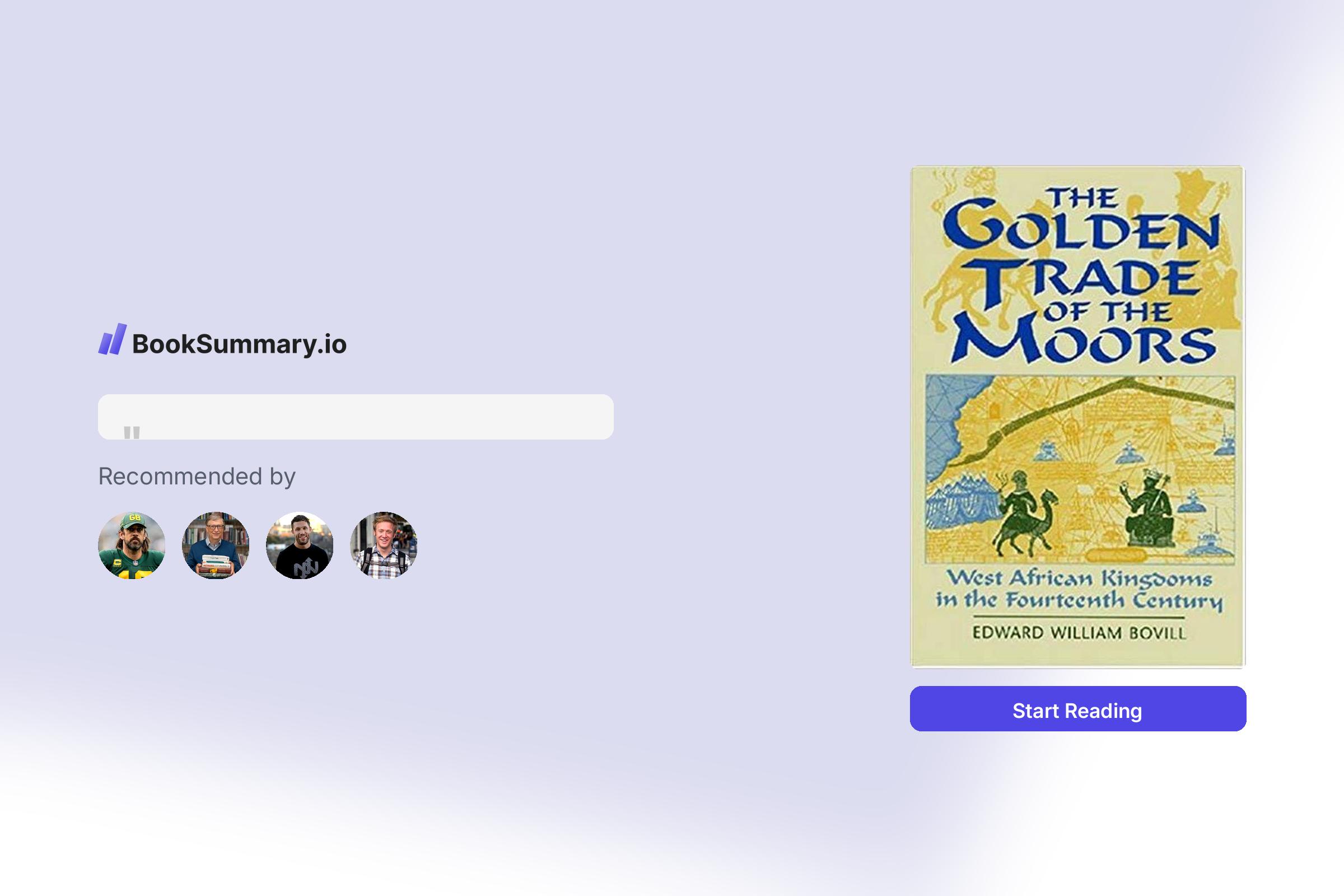 The Golden Trade of the Moors Book Summary