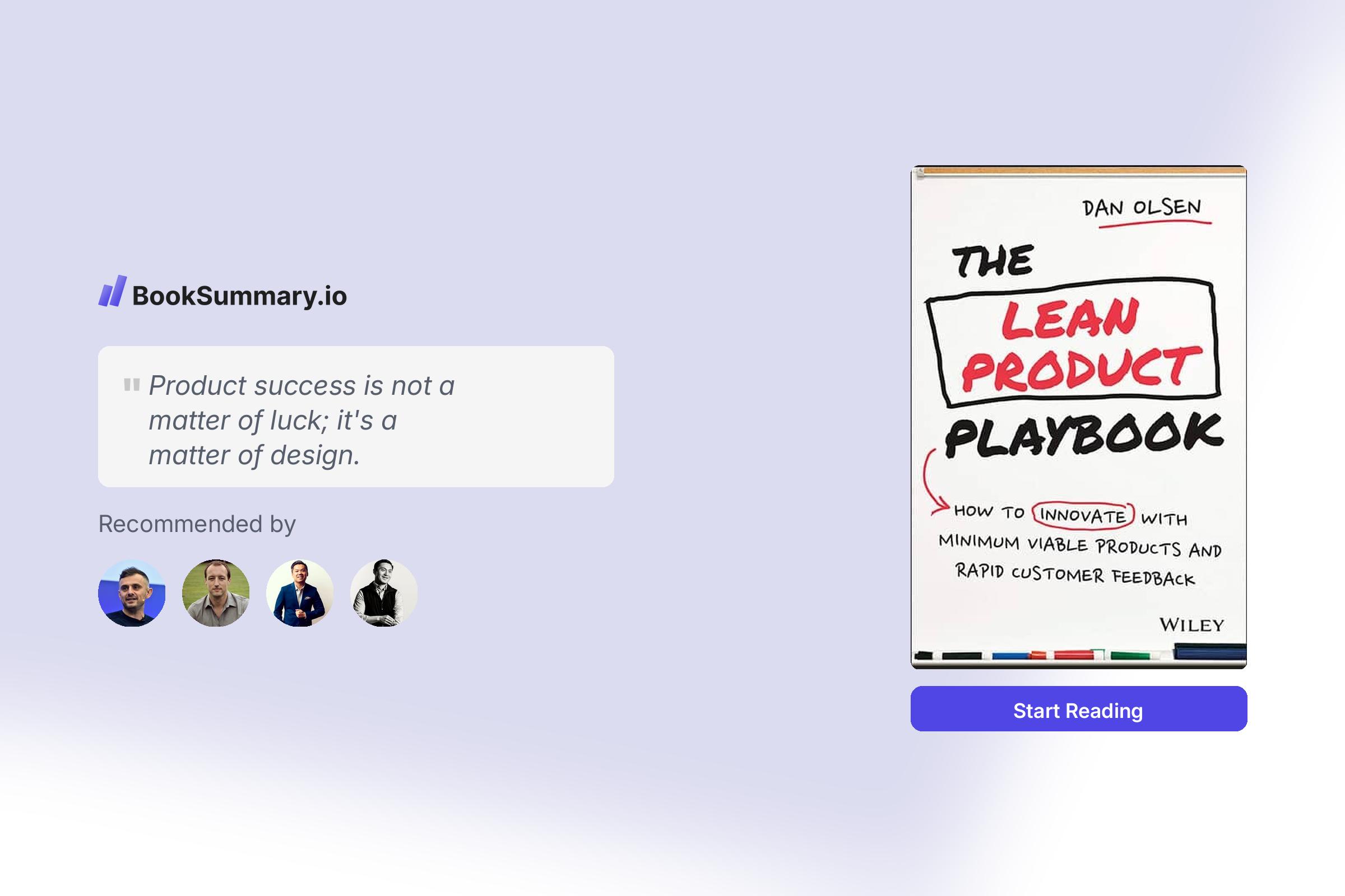 The Lean Product Playbook Book Summary