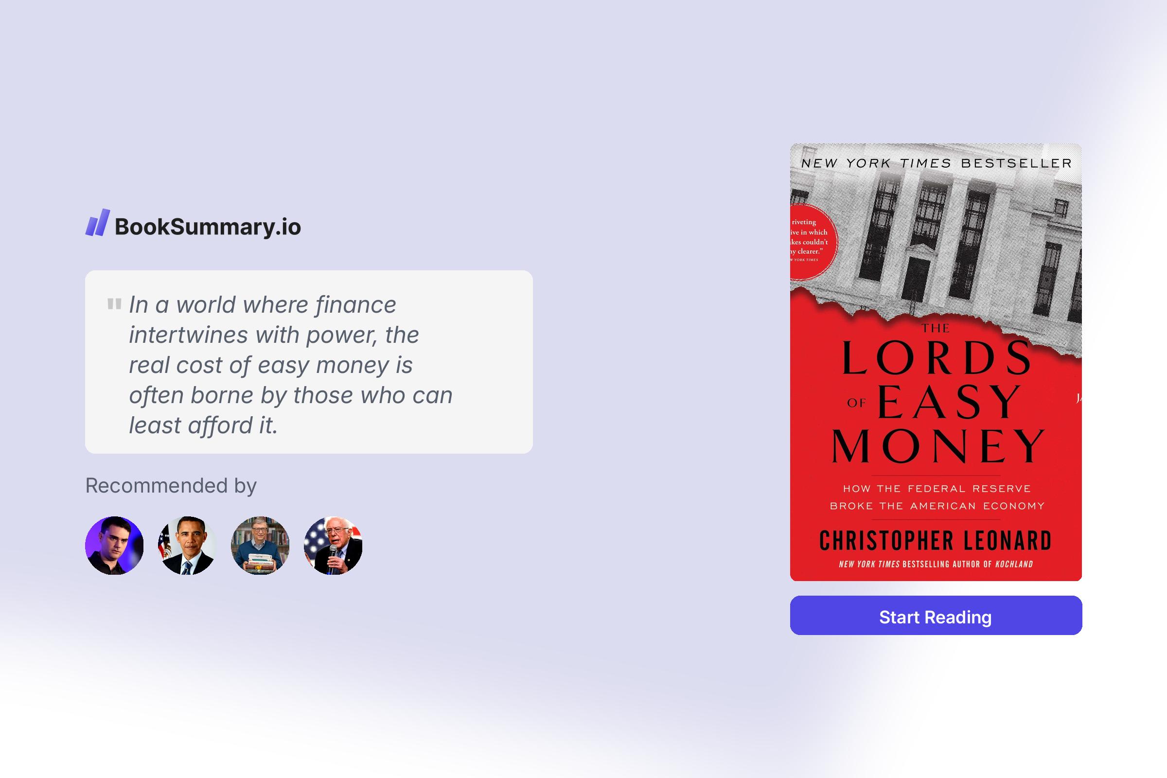 The Lords of Easy Money Book Summary