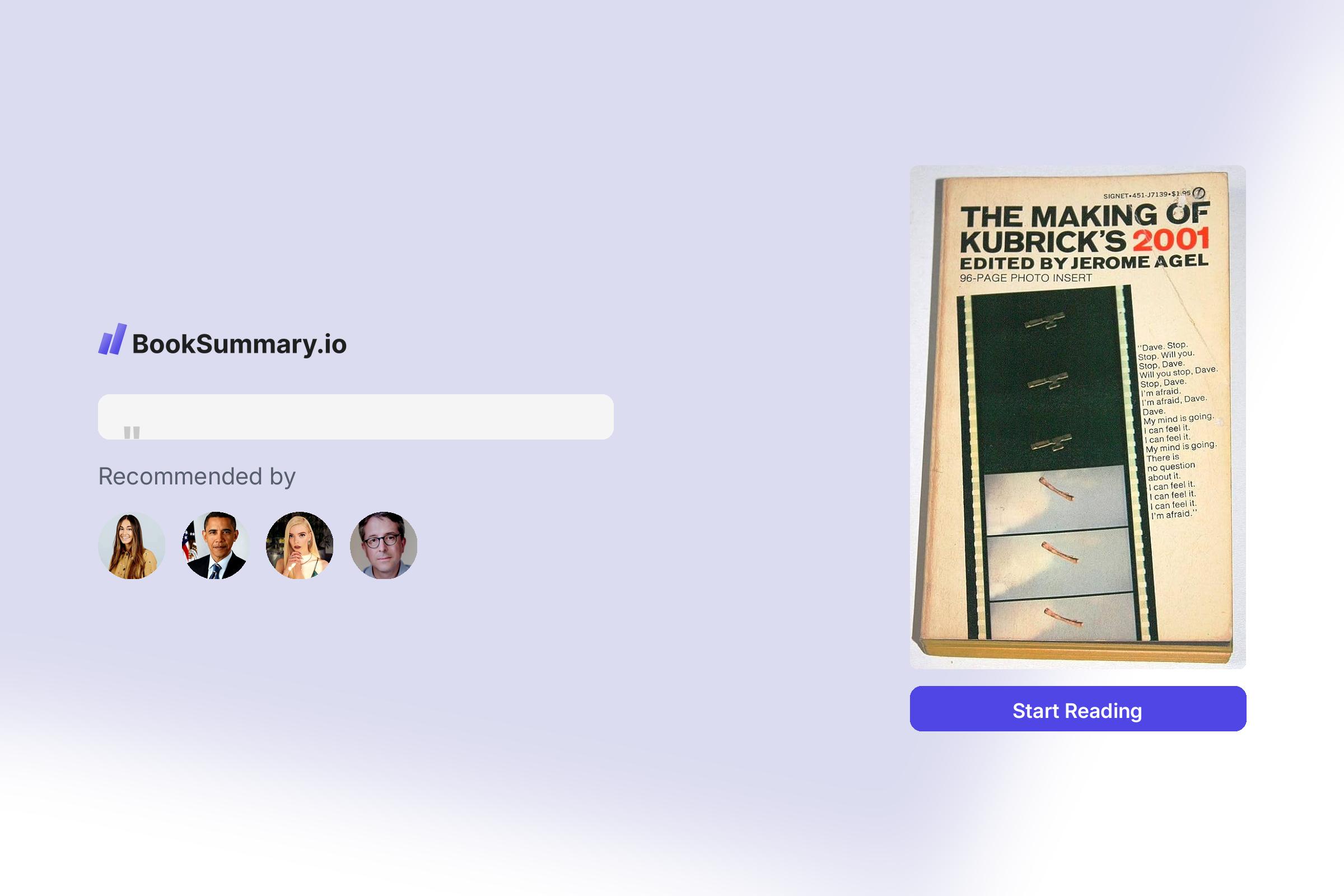 The Making of Kubrick's 2001 Book Summary