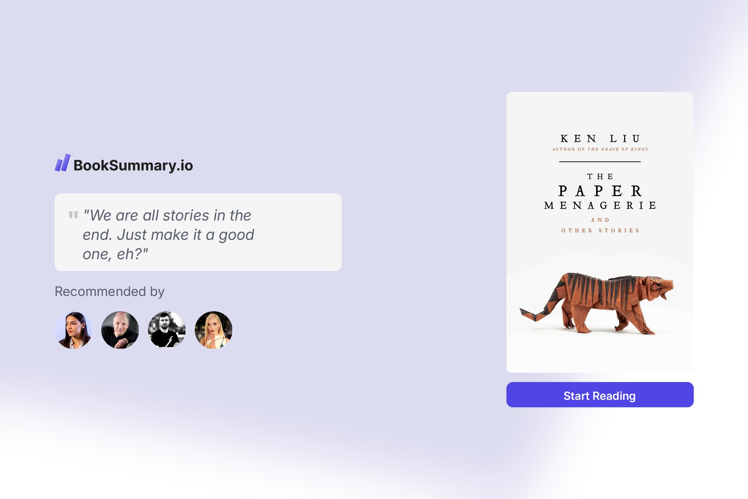 The Paper Menagerie Book Summary