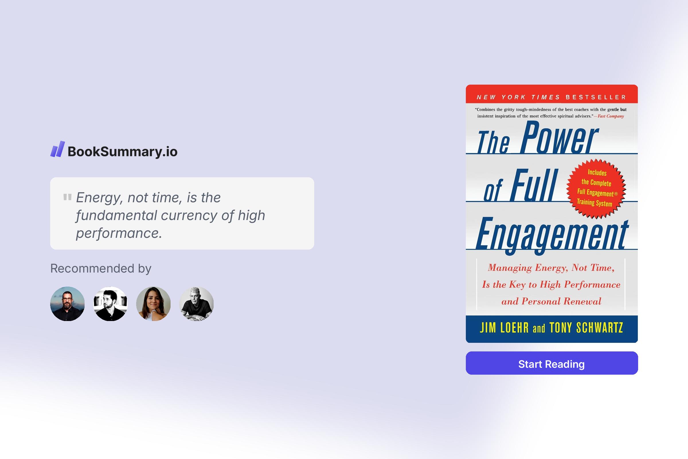 The Power of Full Engagement Book Summary