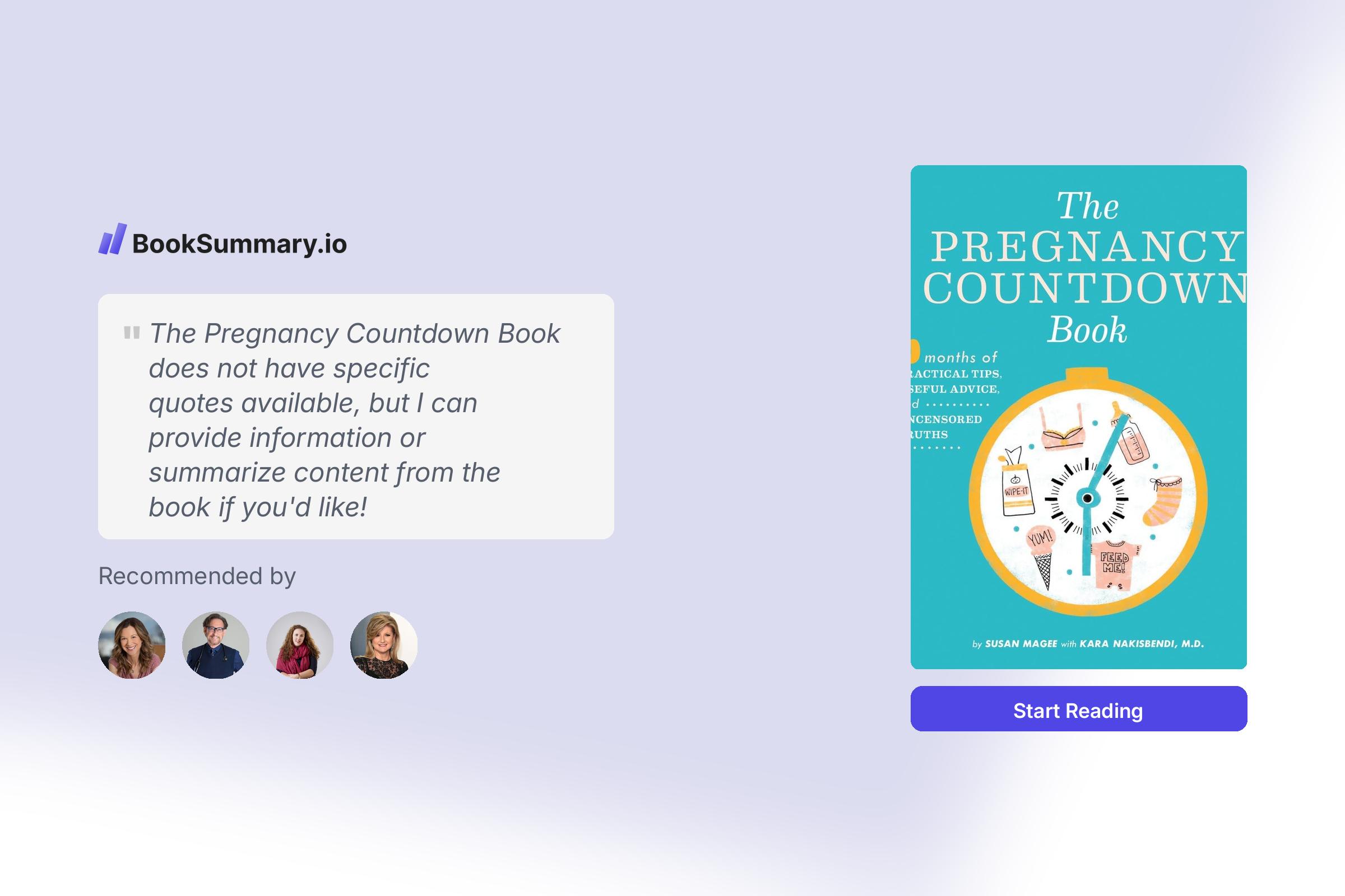 The Pregnancy Countdown Book Book Summary