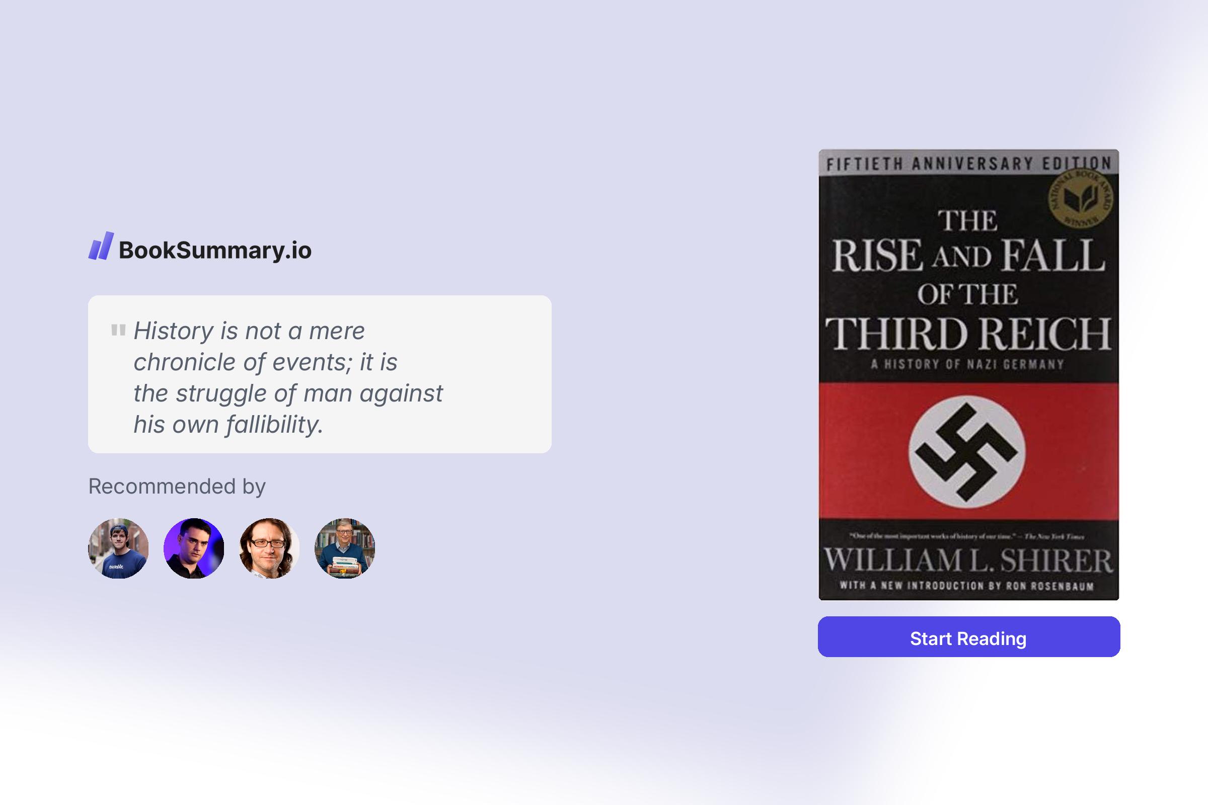 The Rise and Fall of the Third Reich Book Summary