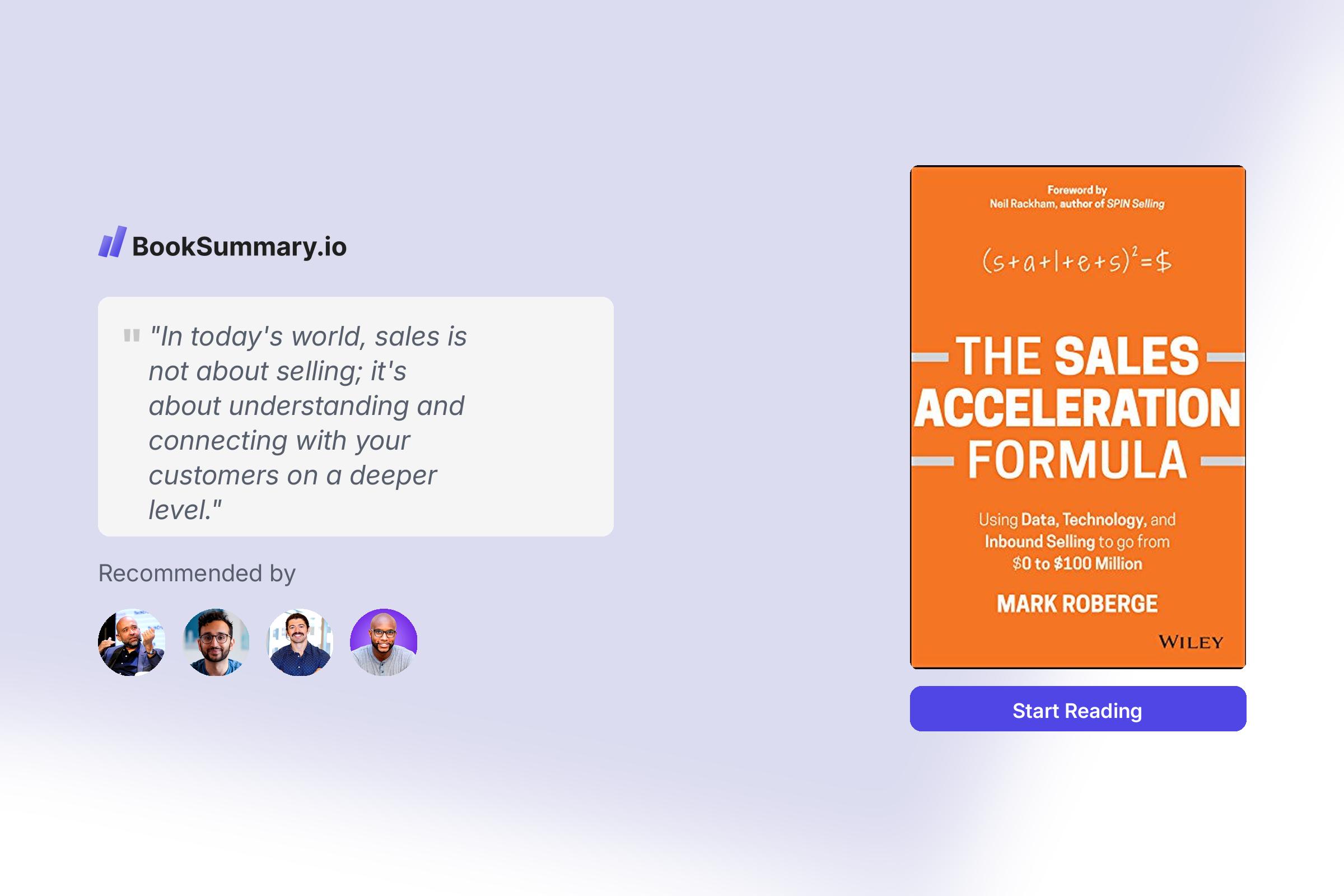 The Sales Acceleration Formula Book Summary