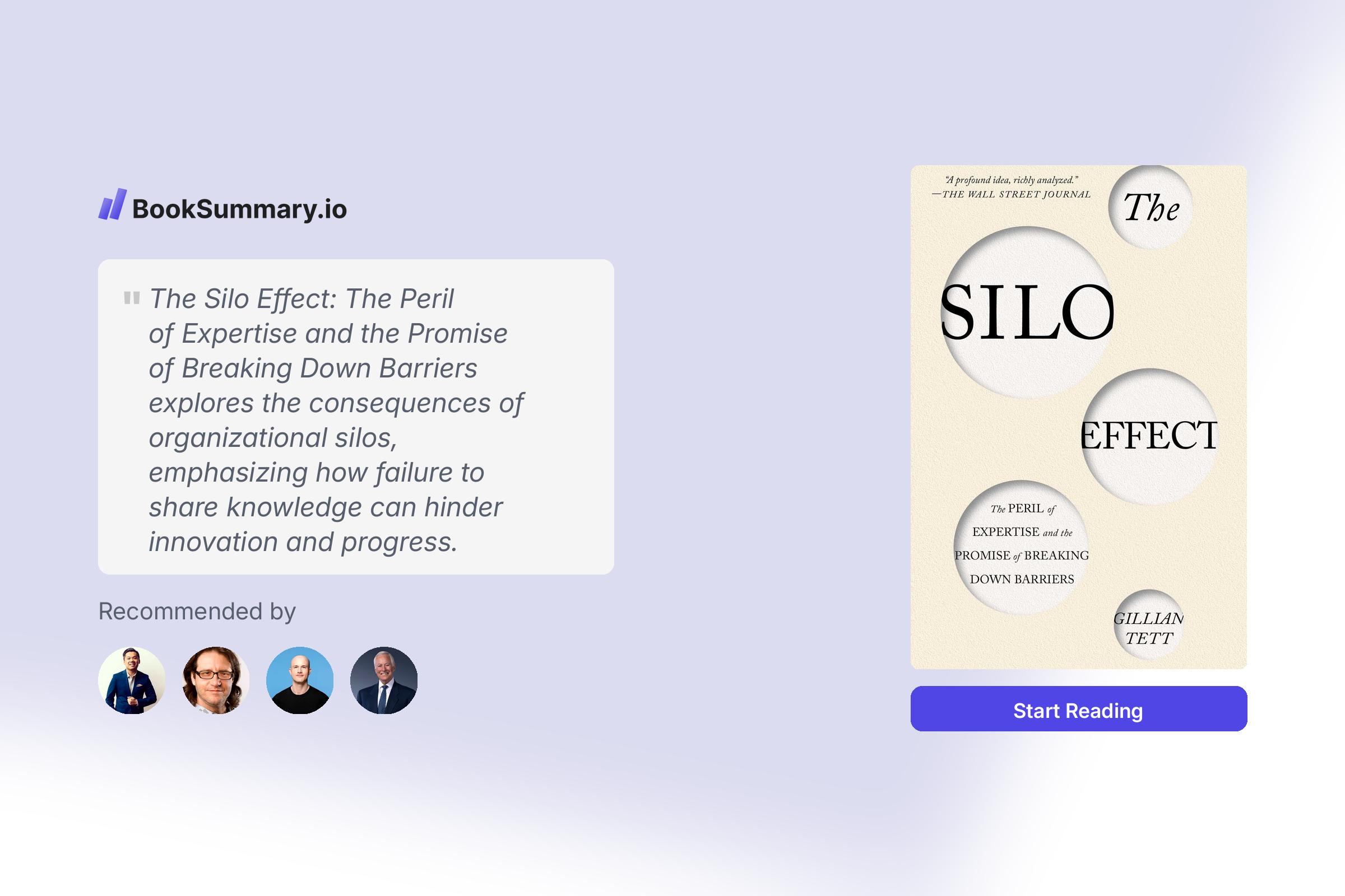 The Silo Effect Book Summary