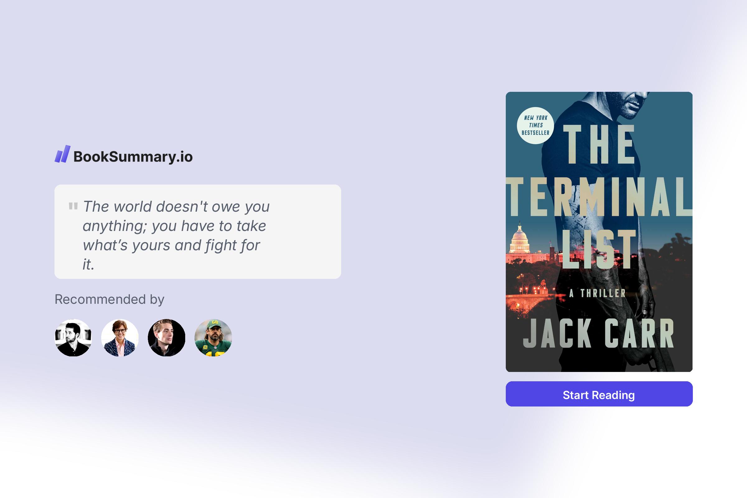 The Terminal List Book Summary
