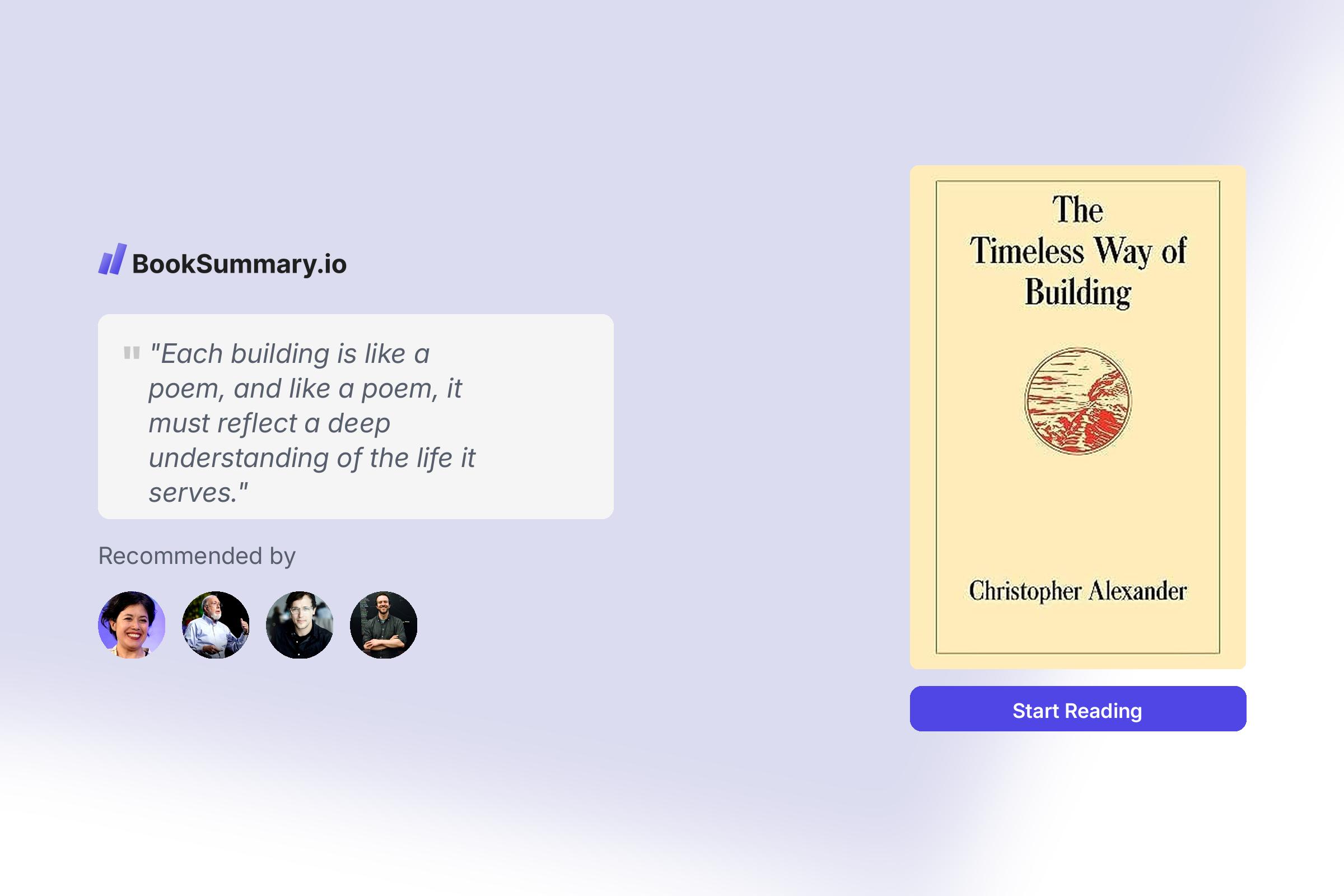 The Timeless Way of Building Book Summary