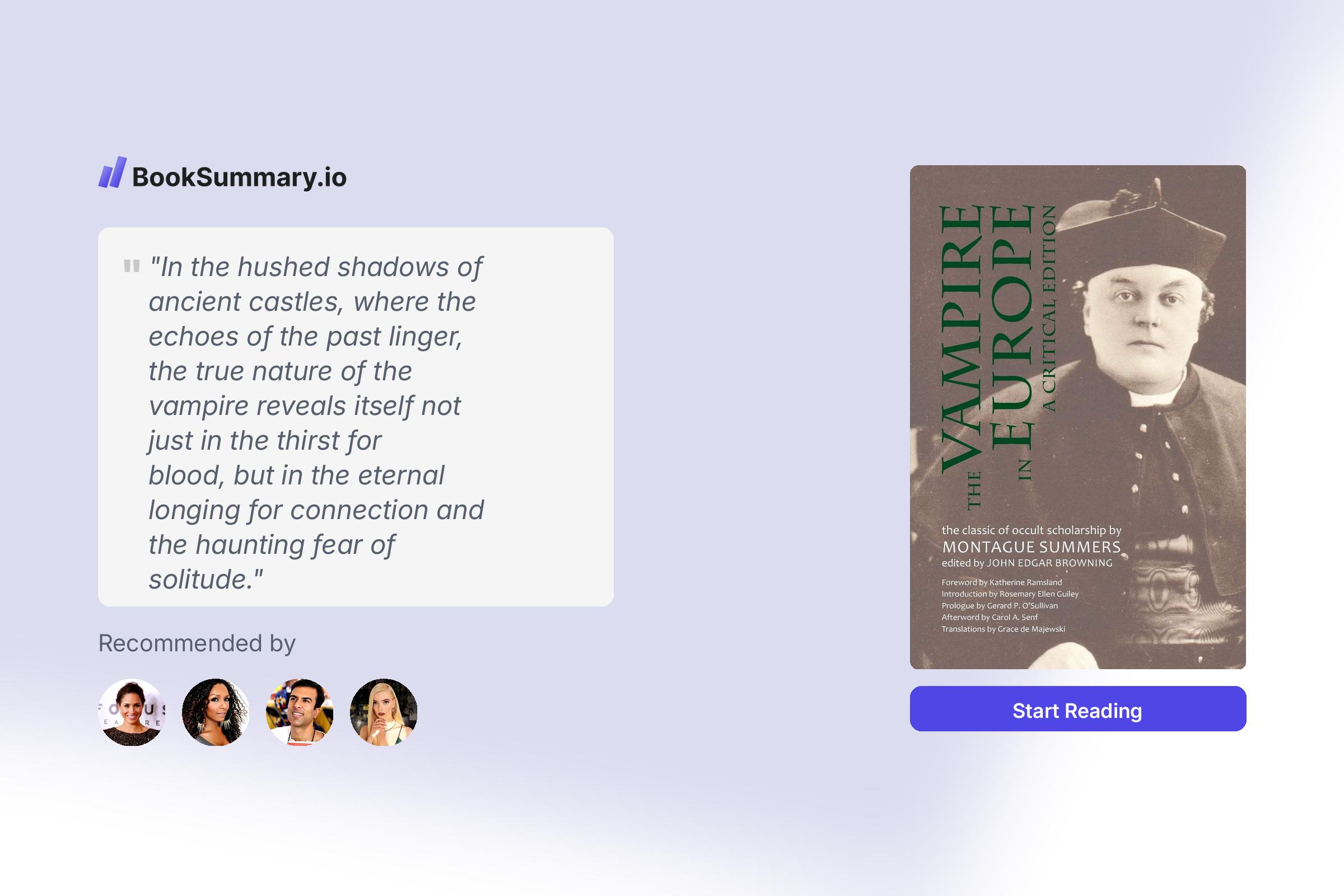 The Vampire in Europe Book Summary