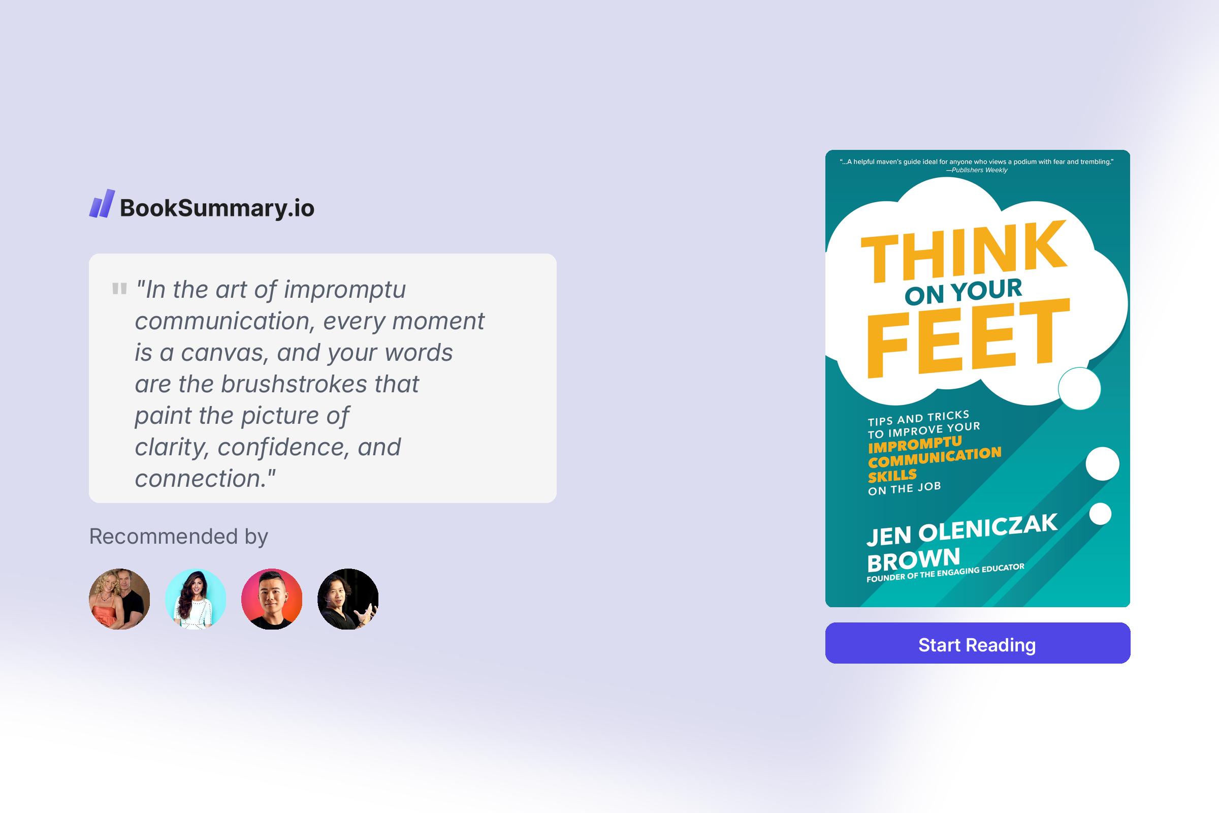 Think on Your Feet Book Summary