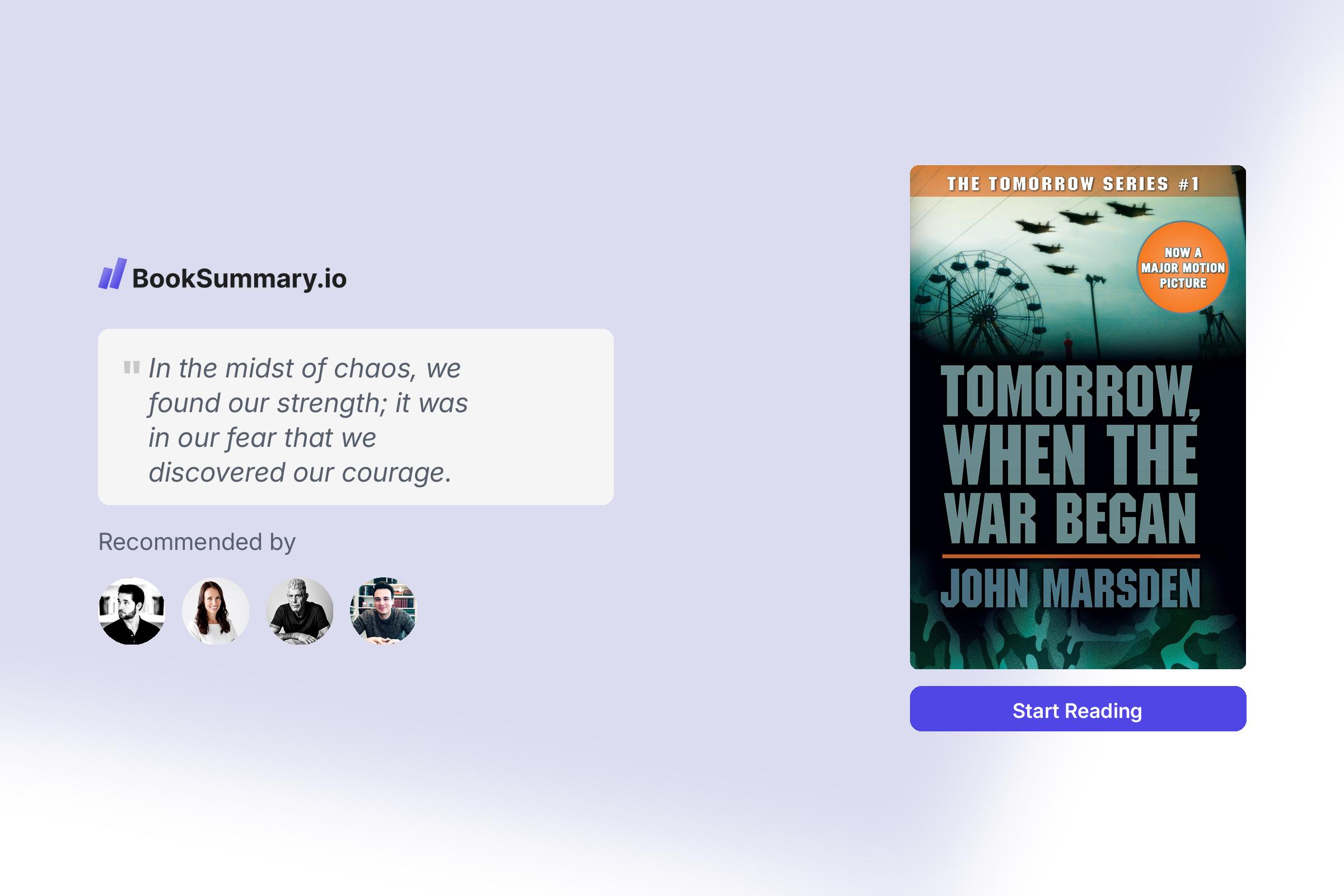 Tomorrow, when the War Began Book Summary