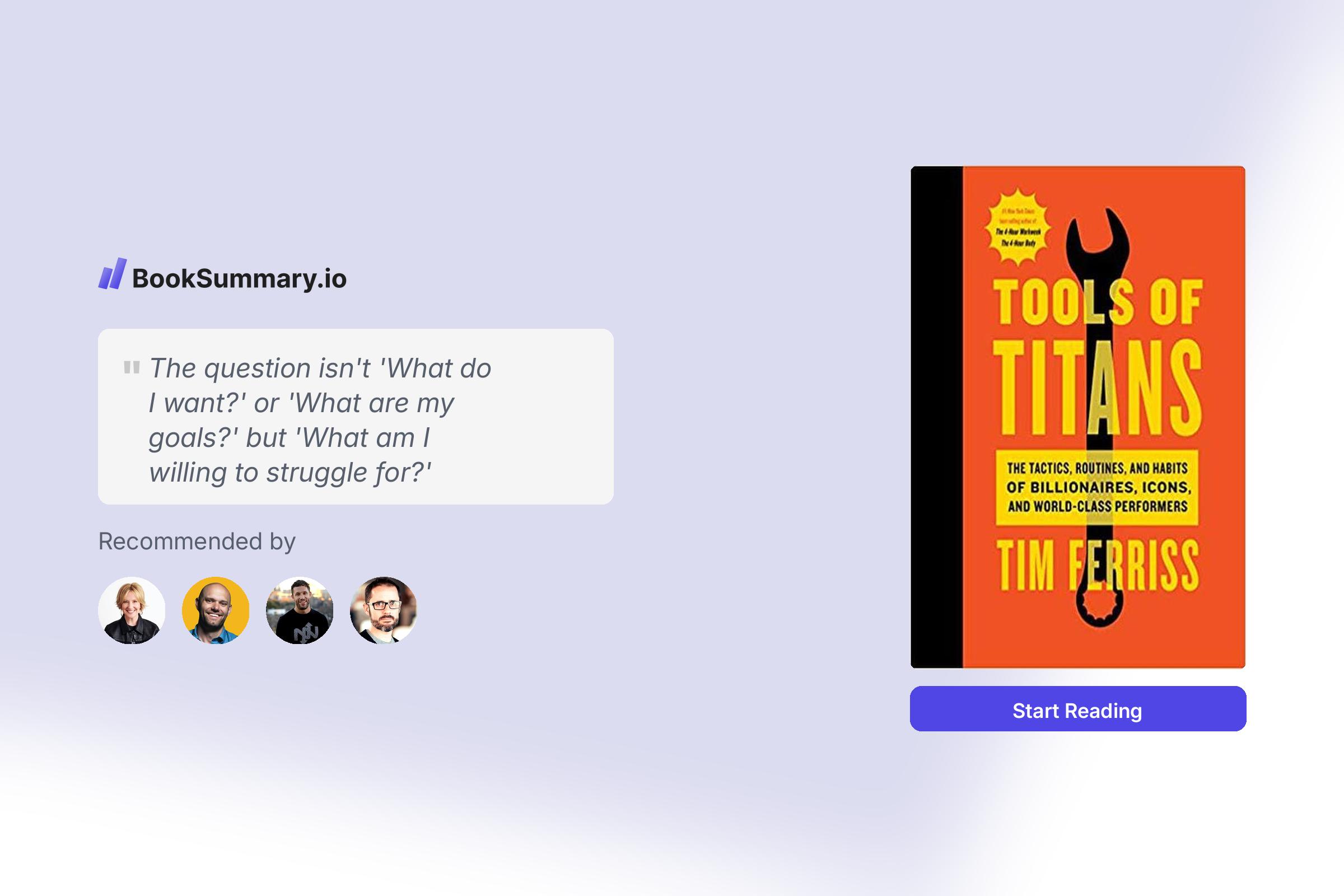 Tools of Titans Book Summary