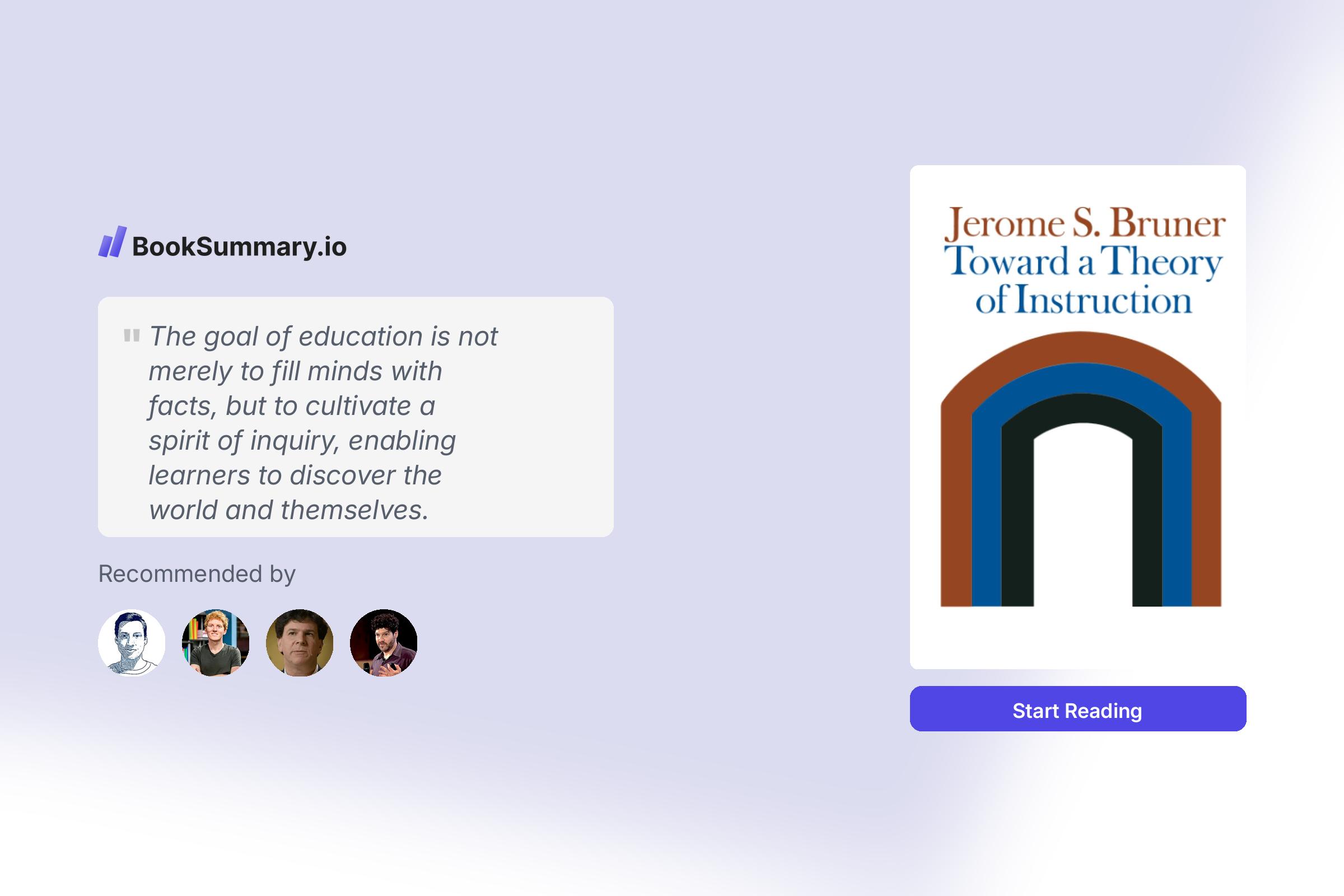 Toward a Theory of Instruction Book Summary