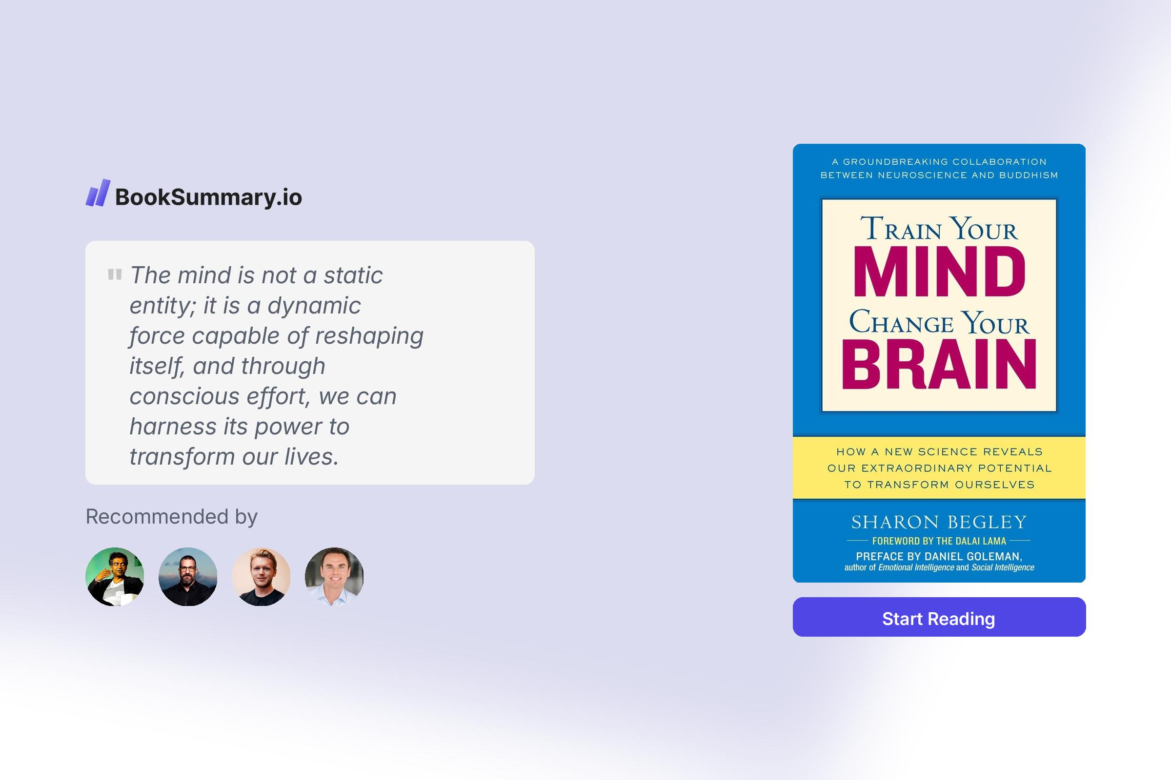 Train Your Mind, Change Your Brain Book Summary Train Your Mind, Change Your Brain Book Summary