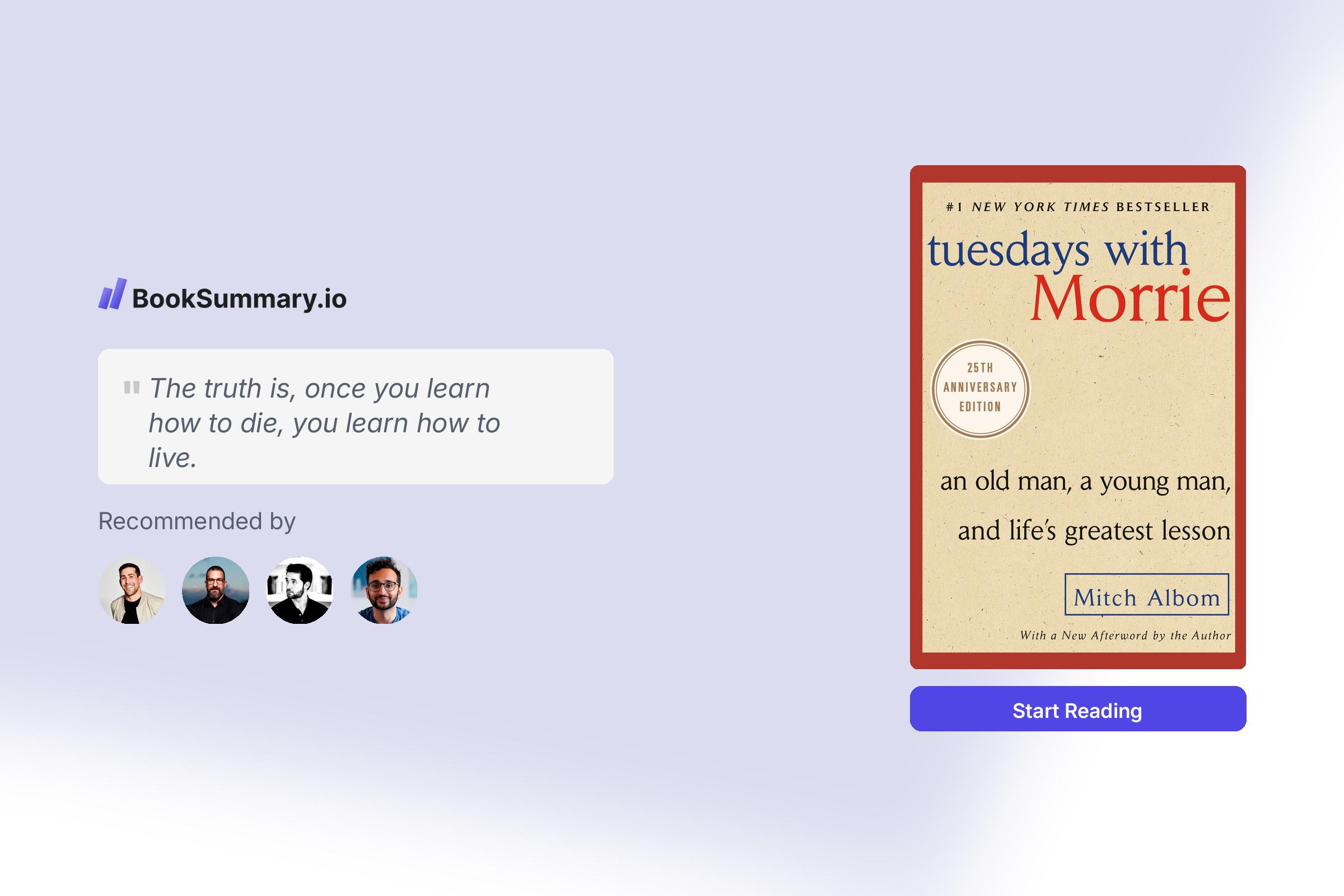 Tuesdays with Morrie Book Summary