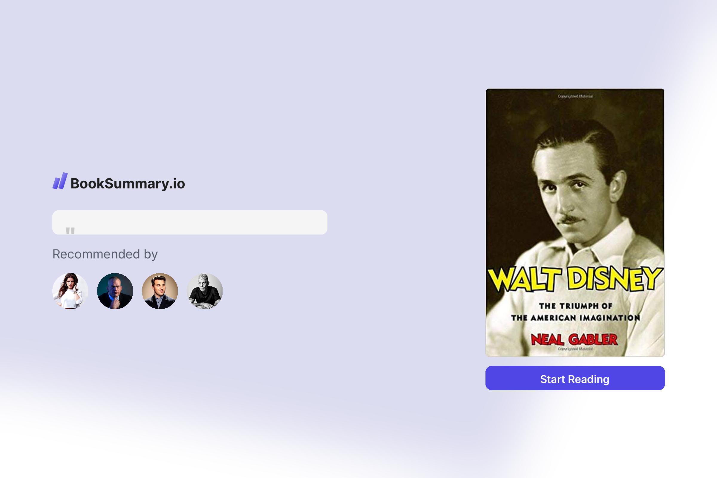 Walt Disney Book Summary