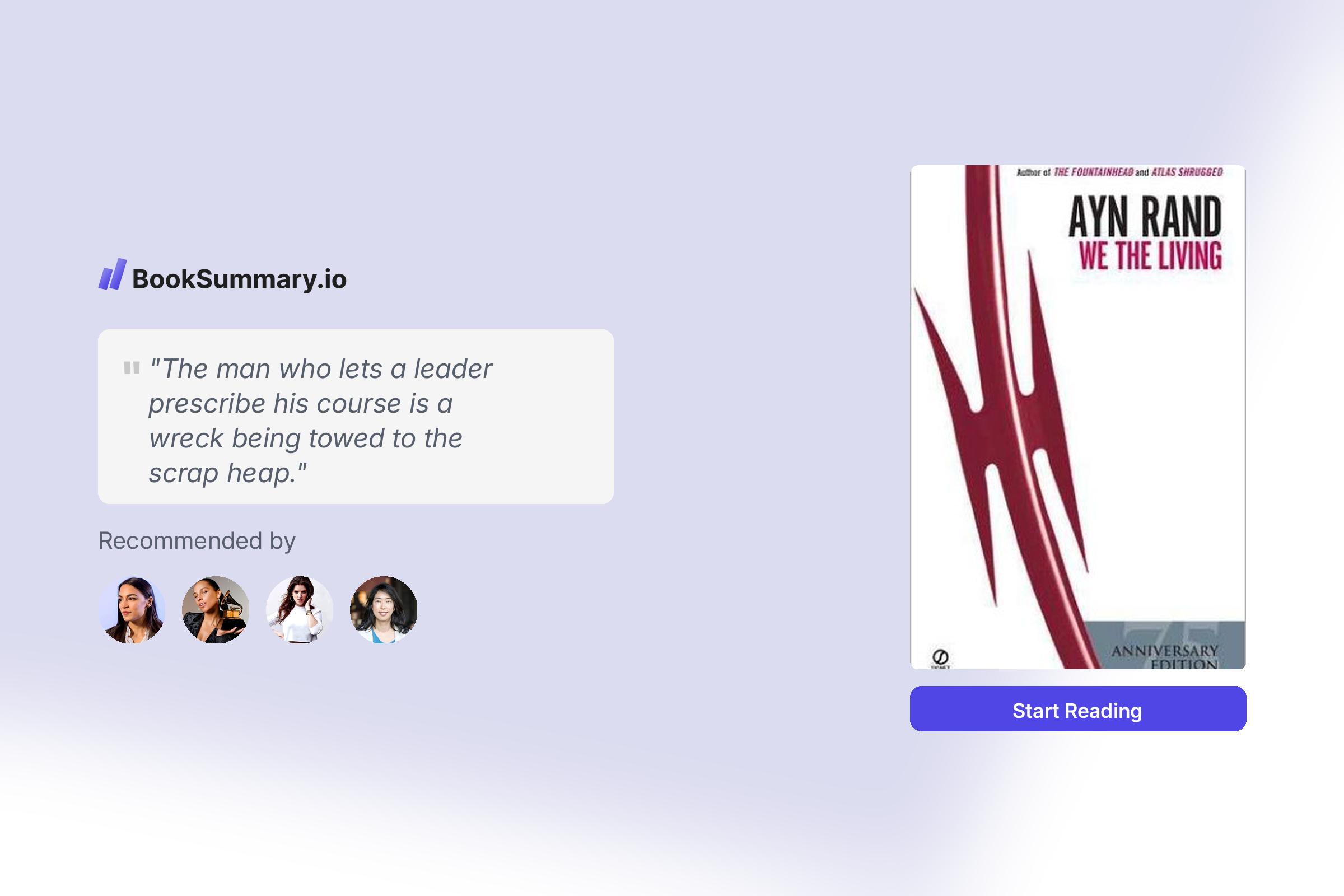 We the Living (75th-Anniversary Edition) Book Summary