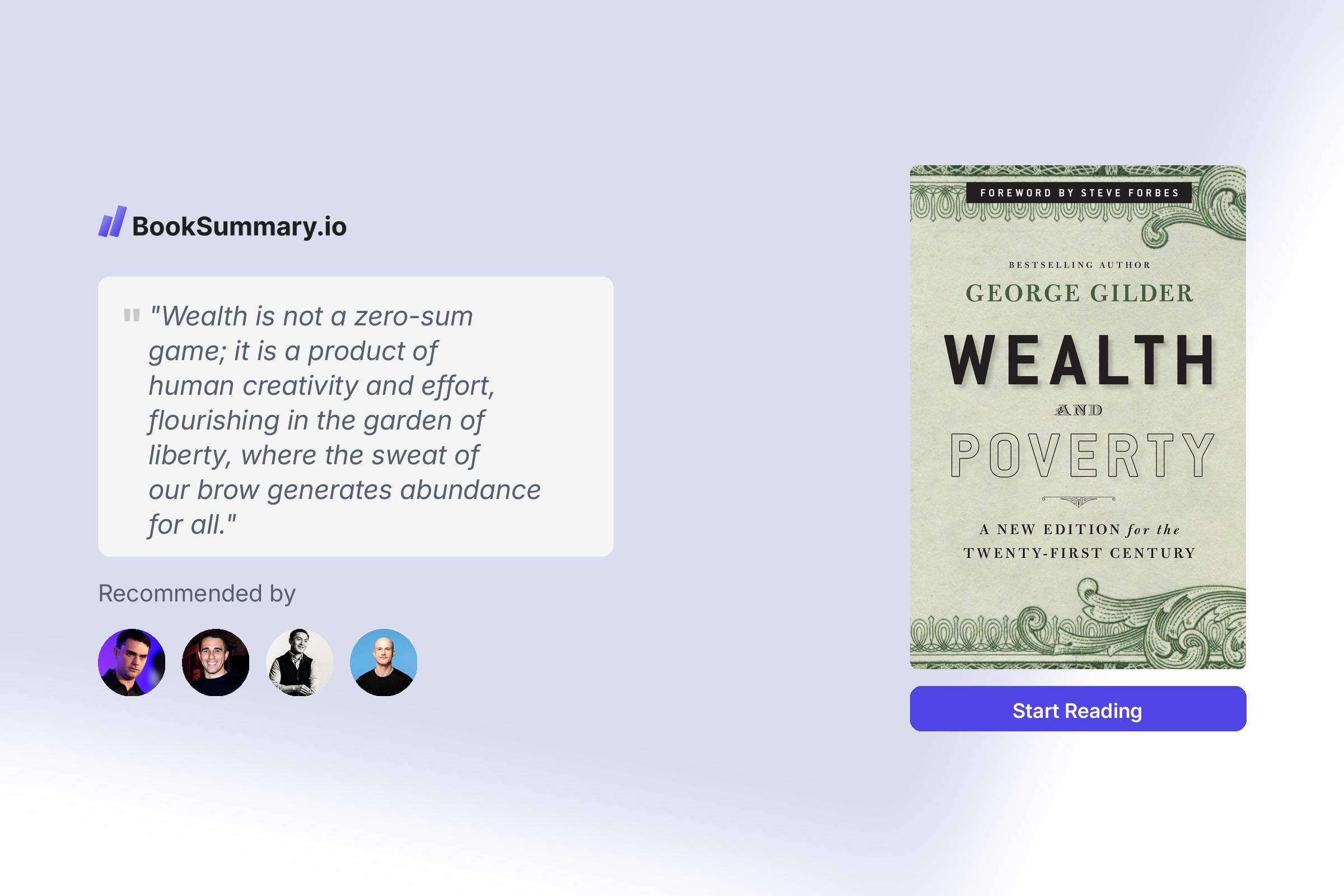Wealth and Poverty Book Summary
