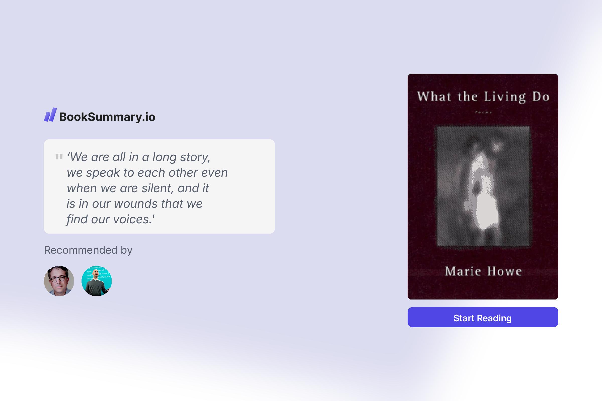 What the Living Do Book Summary