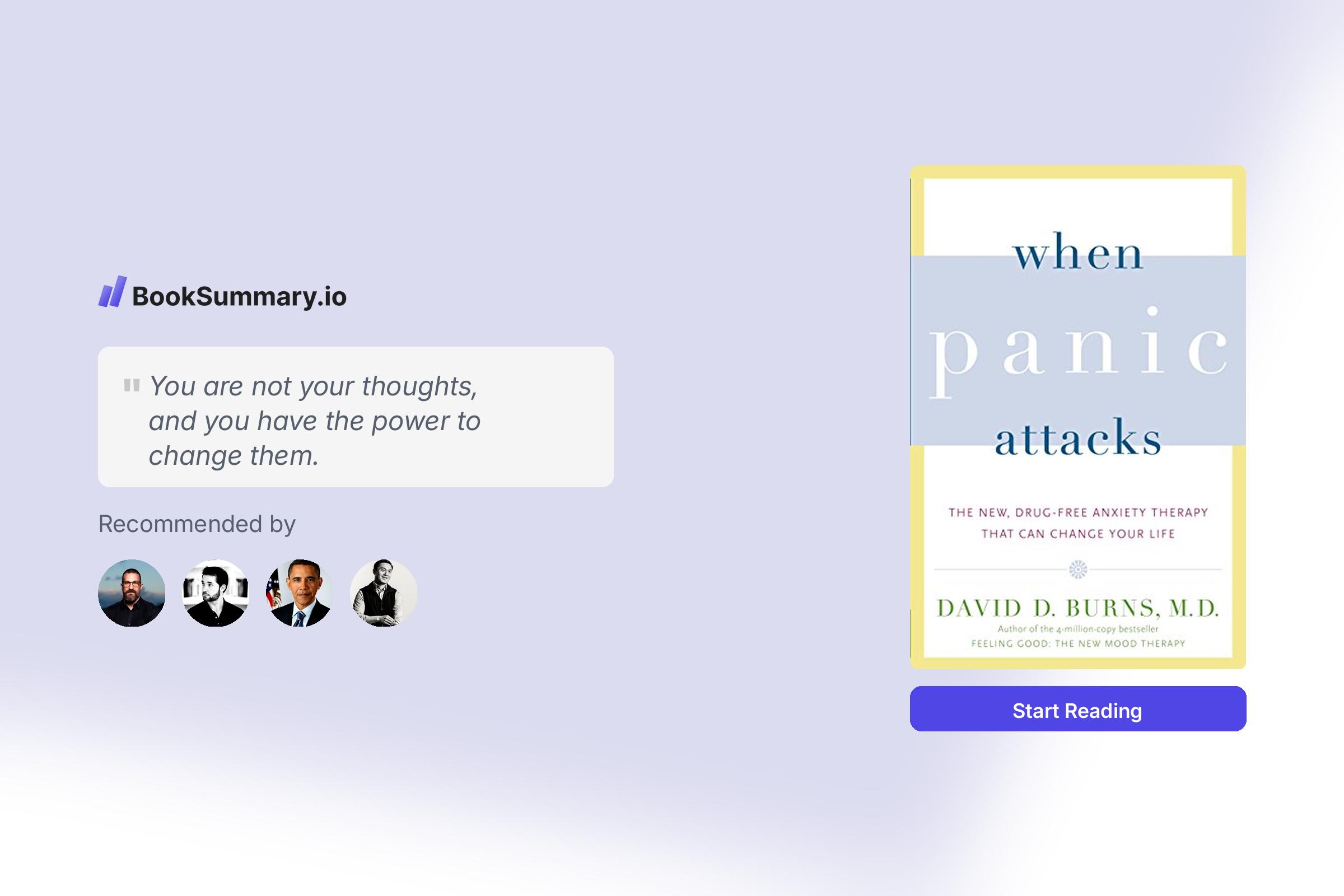 When Panic Attacks Book Summary