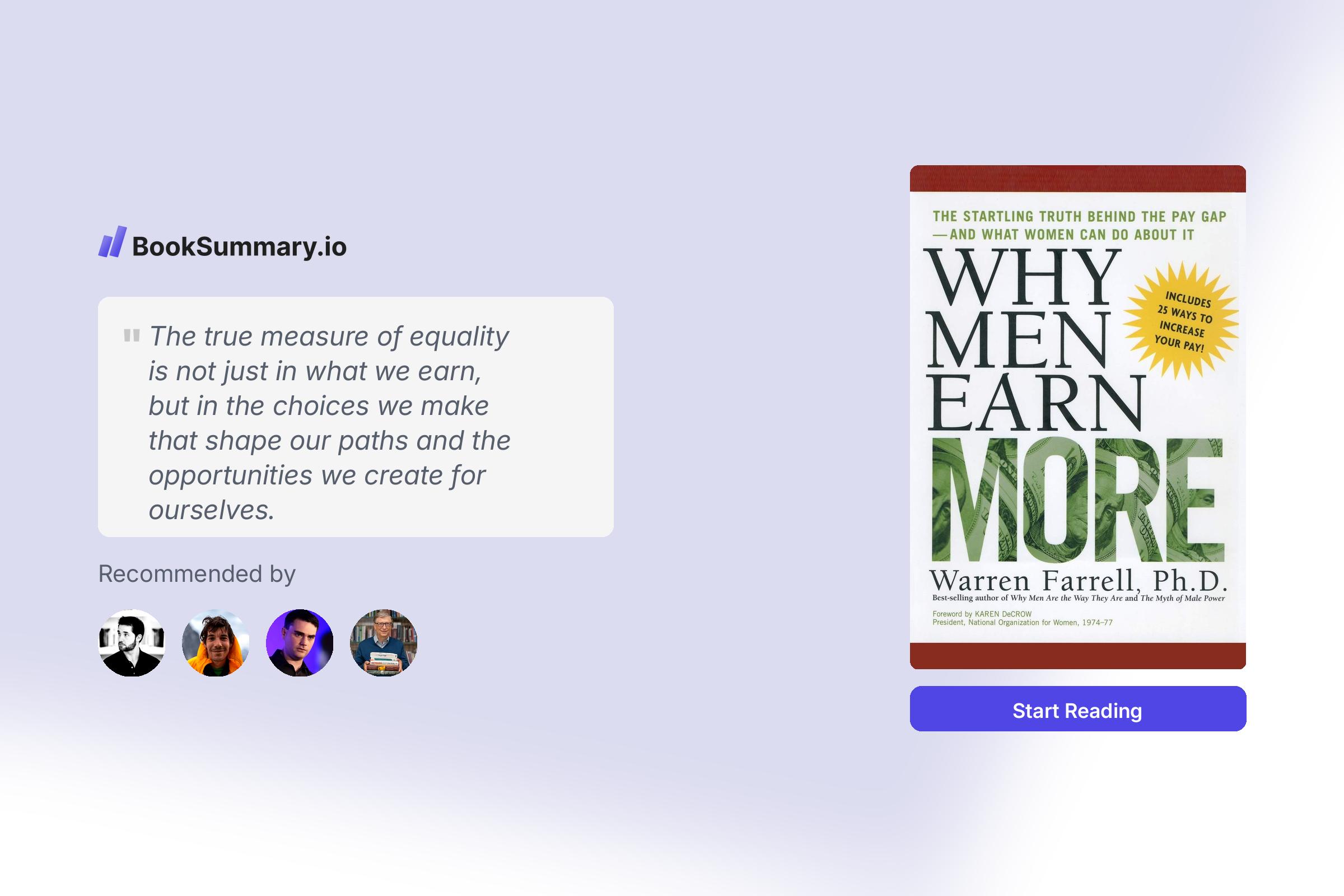 Why Men Earn More Book Summary