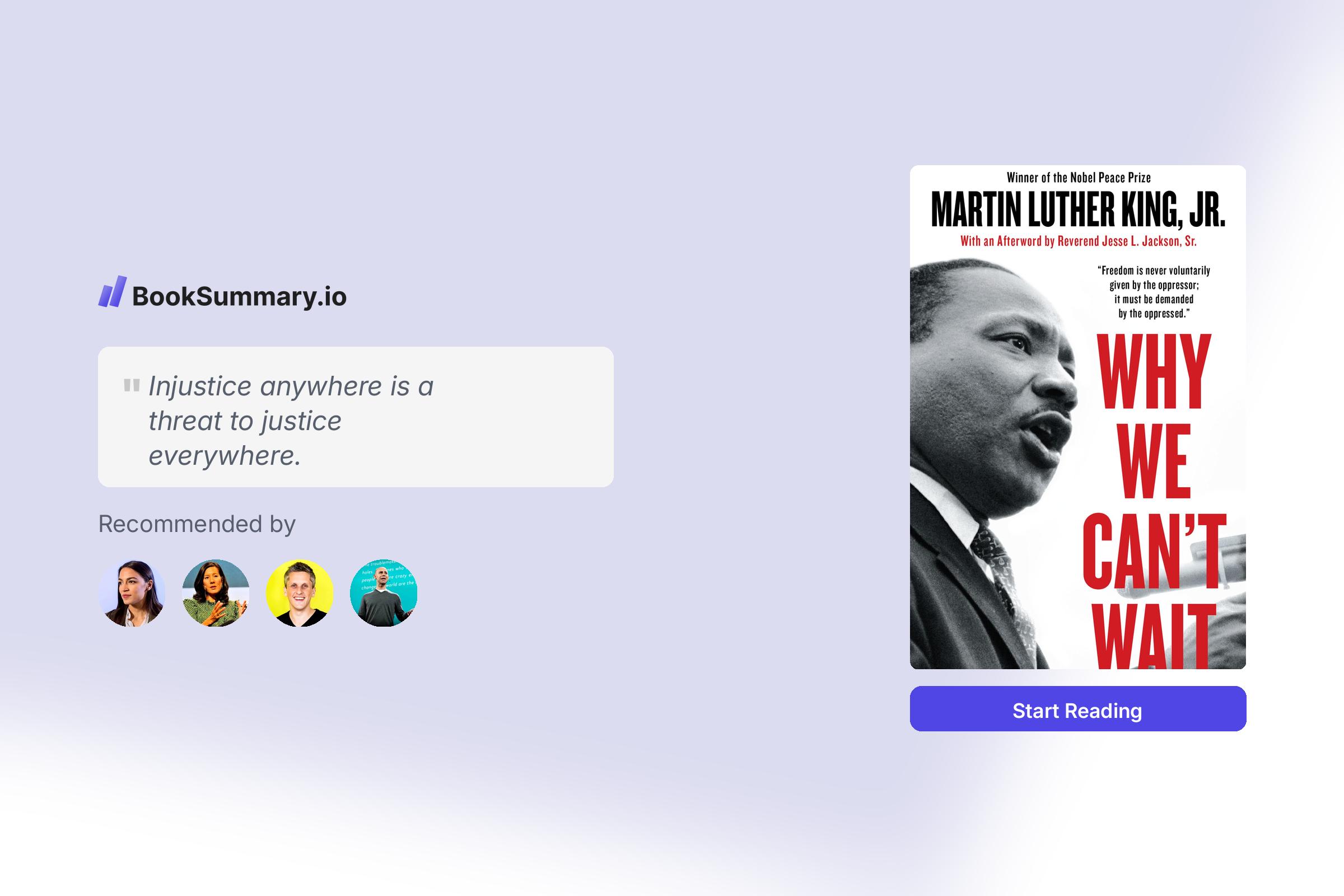 Why We Can't Wait Book Summary