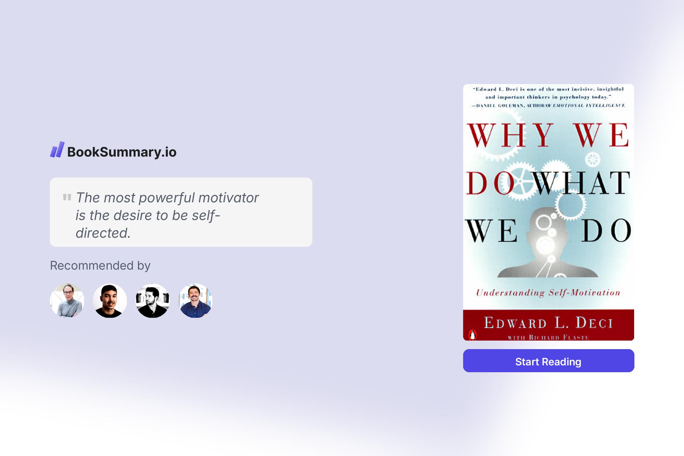 Why We Do What We Do Book Summary