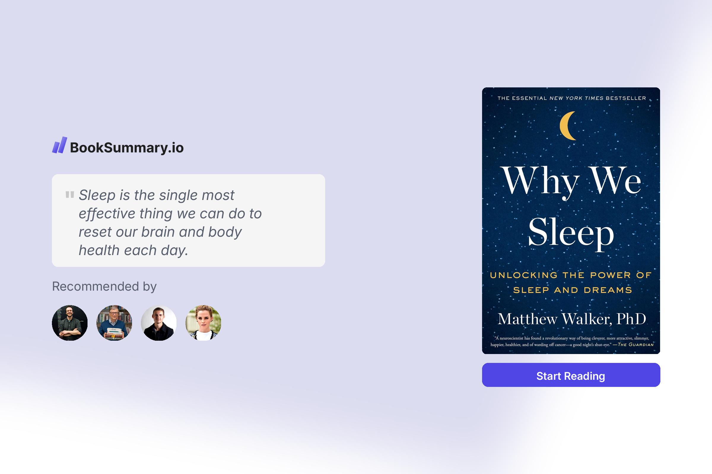 Why We Sleep Book Summary