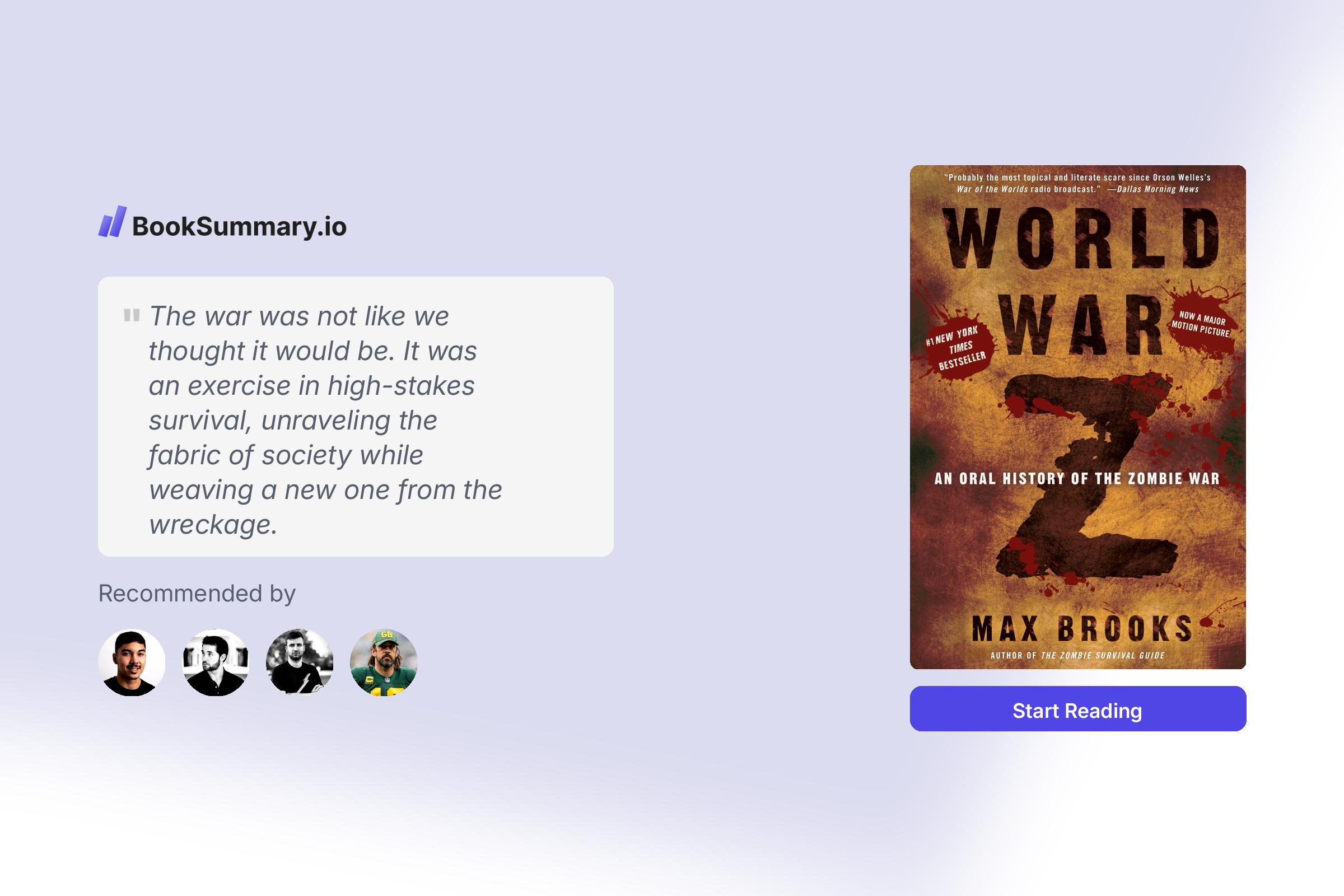 World War Z Book Summary