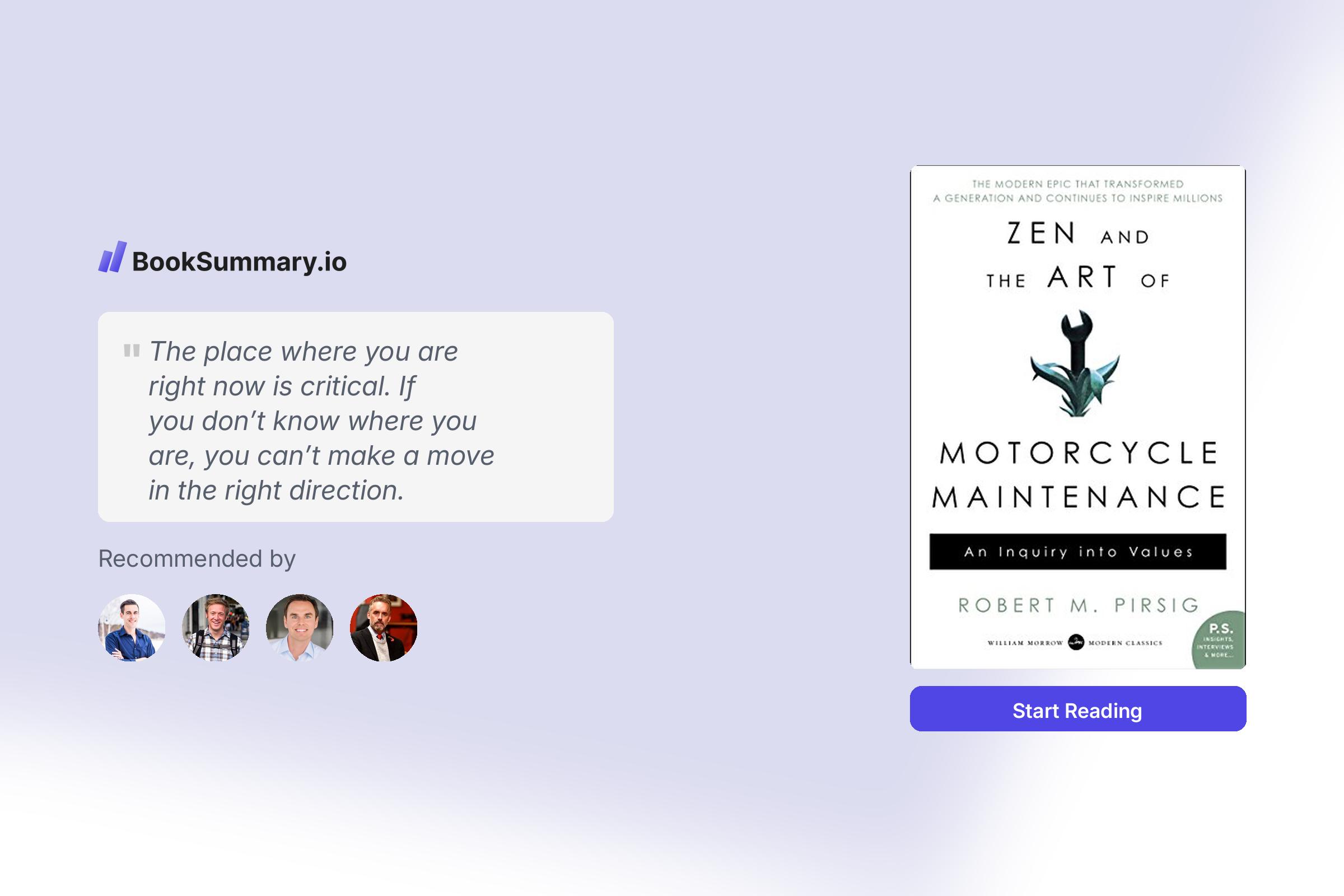 Zen and the Art of Motorcycle Maintenance Book Summary