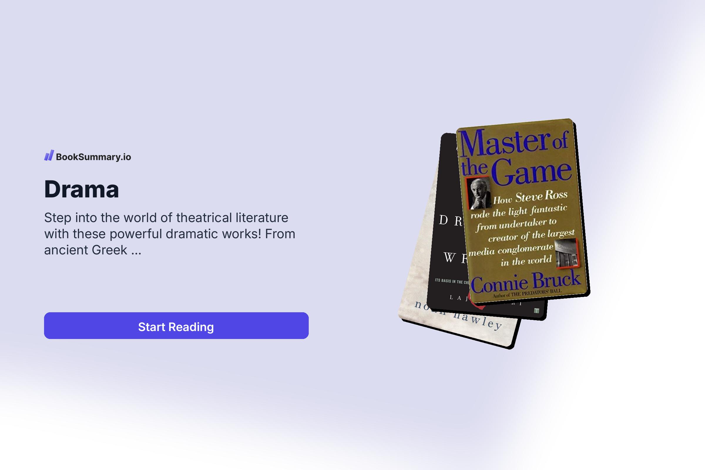 Drama Books & Play Analysis Podcast Summary Collection